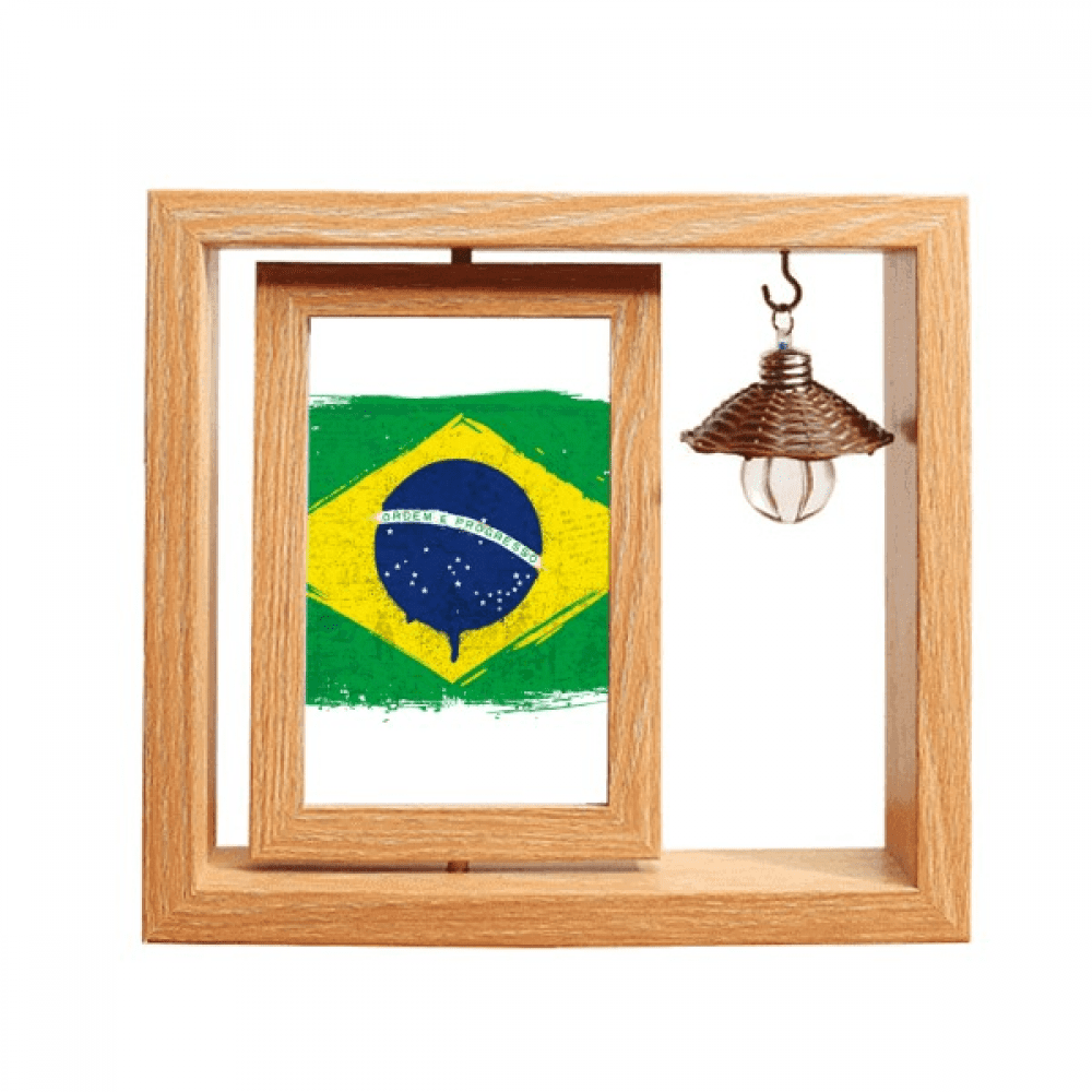 Hand-painted Brazil Flag Brazil Wooden Rotating Picture Photo Frame 4x6 ...