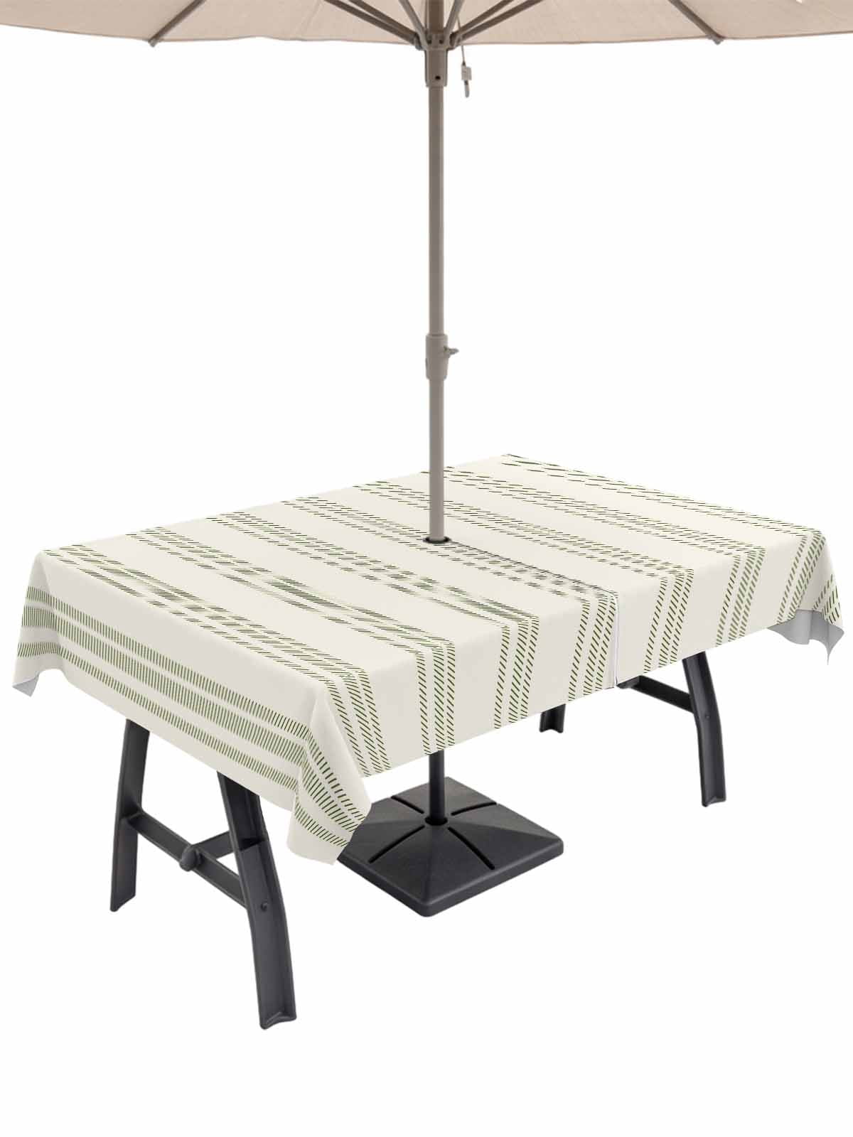 Hand-painted Line Draft Rectangle Outdoor Tablecloth with Umbrella Hole ...