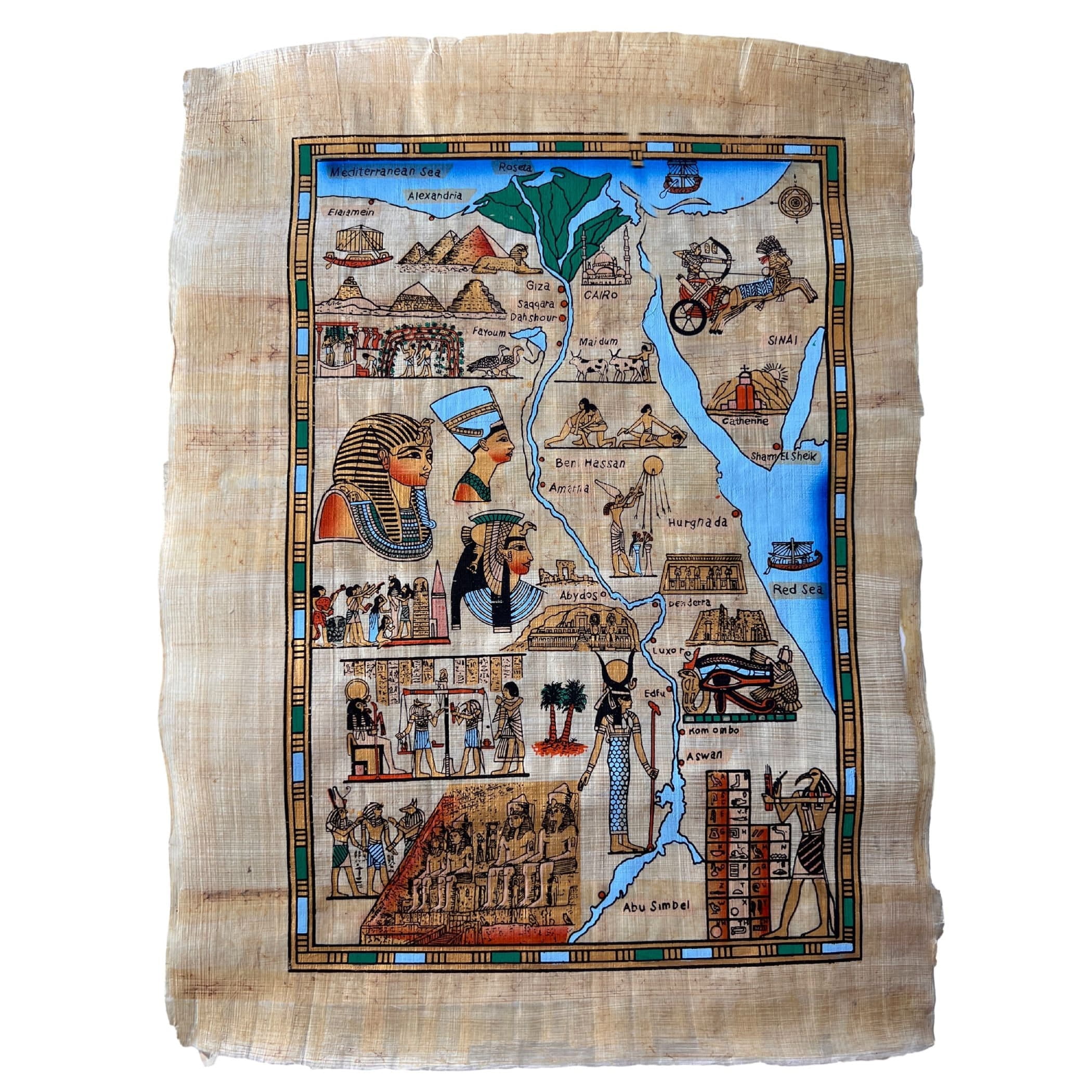 Hand-painted Papyrus Maps of Ancient Egypt, Journey Through the Ages ...
