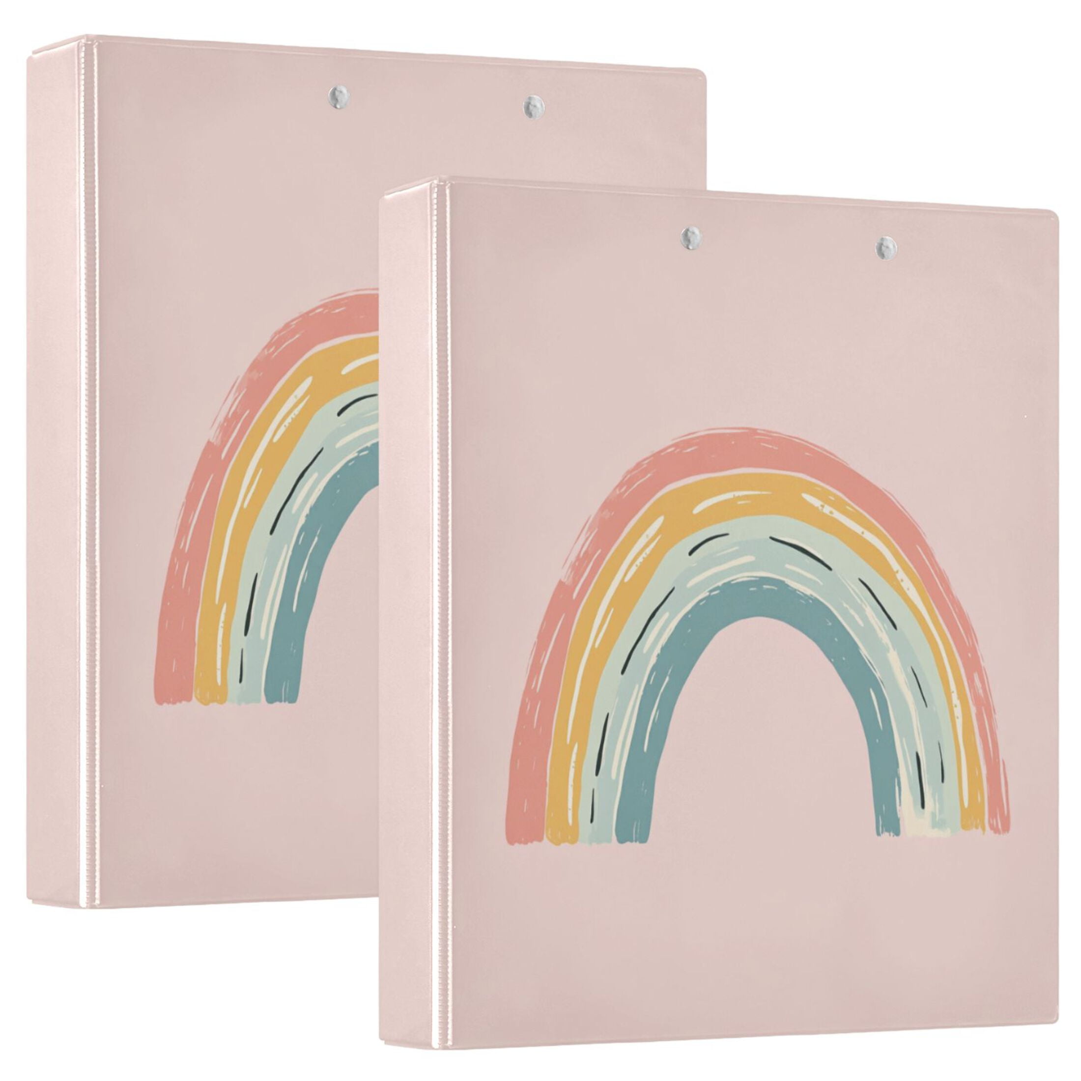 Hand-painted Rainbow Hardcover 3 Ring Binder 1.5” Round Rings Letter ...