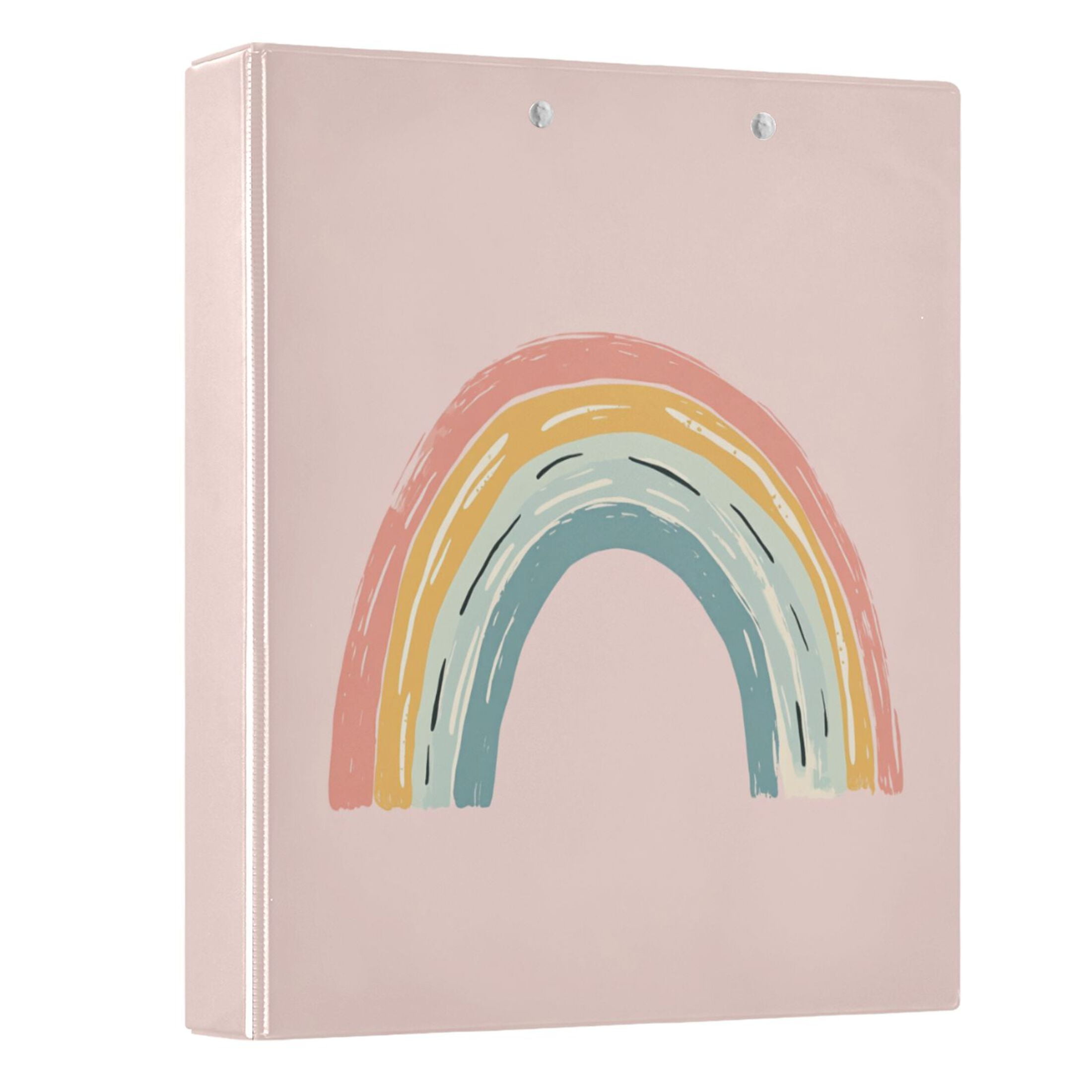 Hand-painted Rainbow Hardcover 3 Ring Binder 1.5” Round Rings Letter ...