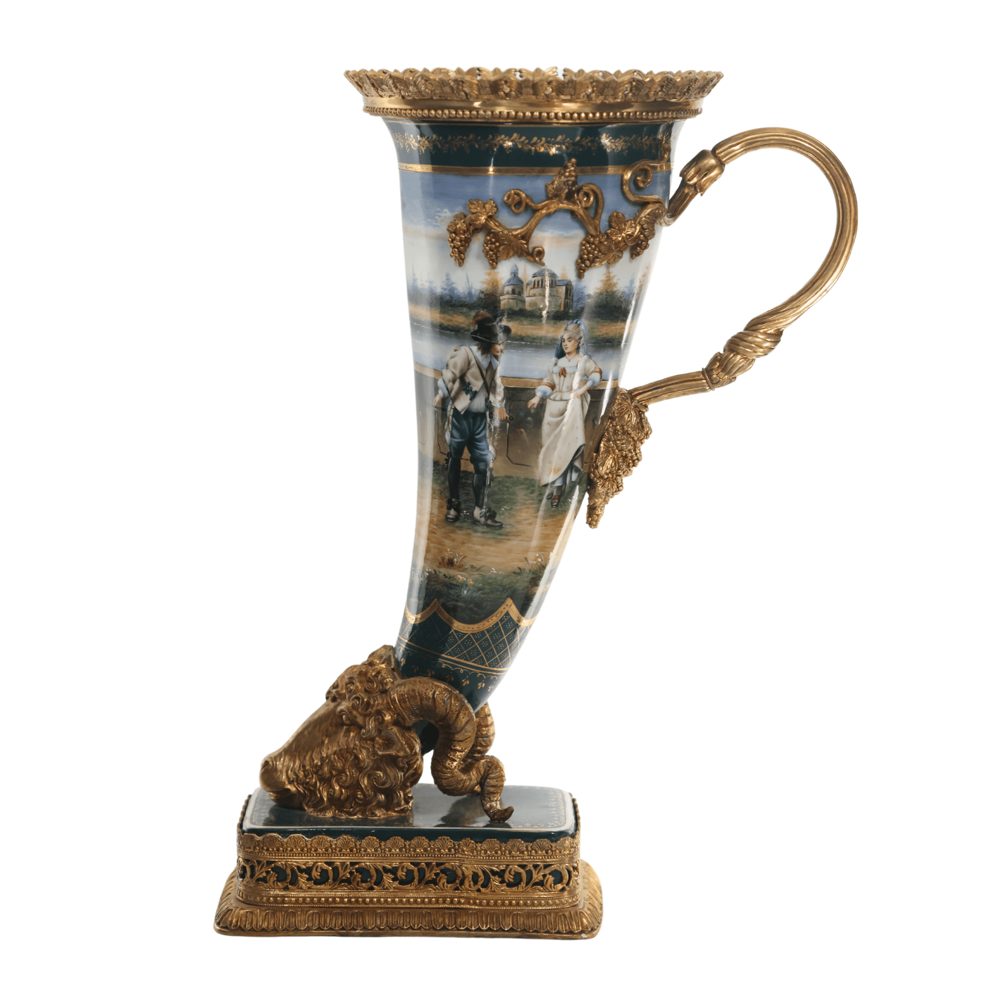 Hand-painted Rococo Style Tall Ram Vase - Walmart.com