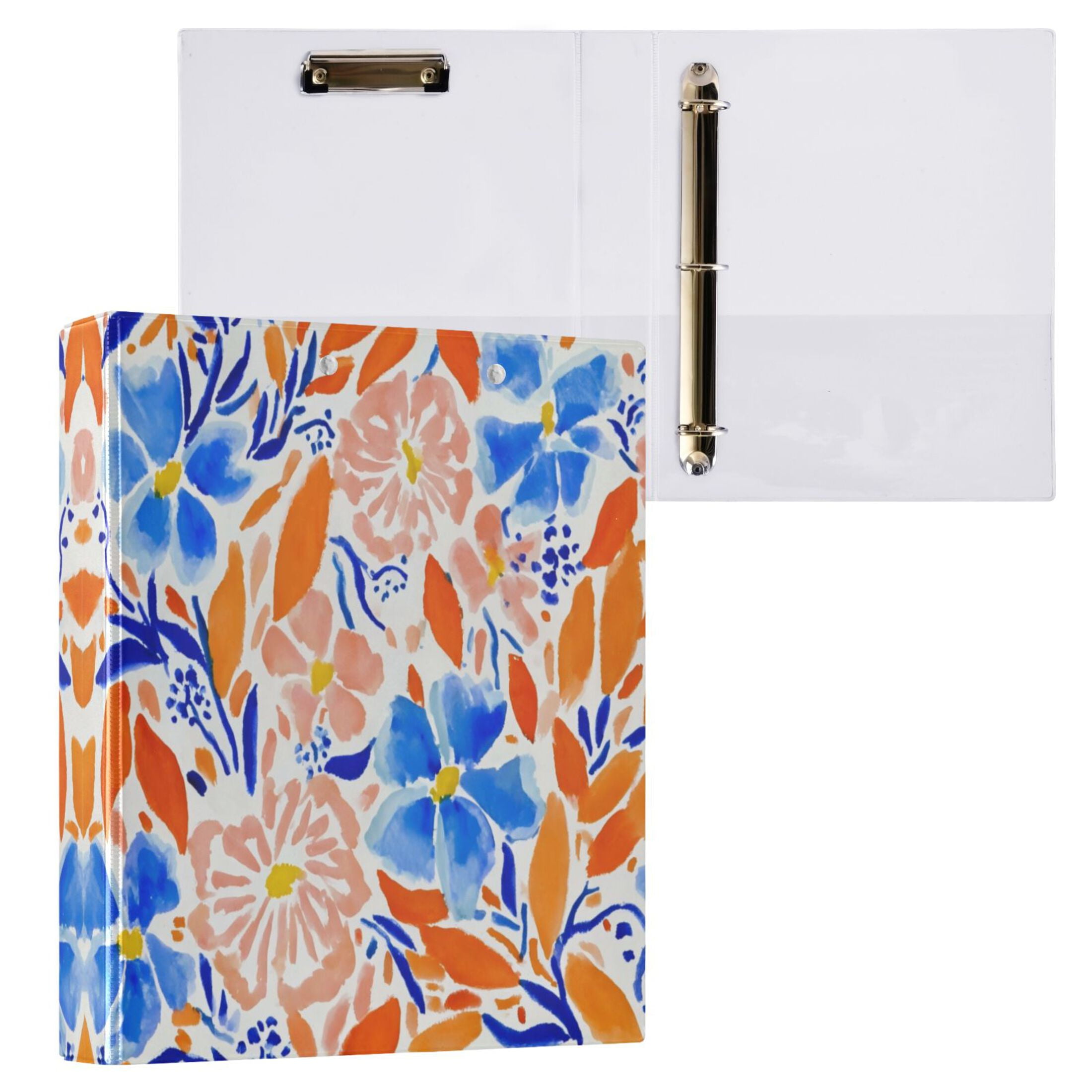 Hand-painted Watercolor Floral 3 Ring Hardcover Binders 1.5in Round ...