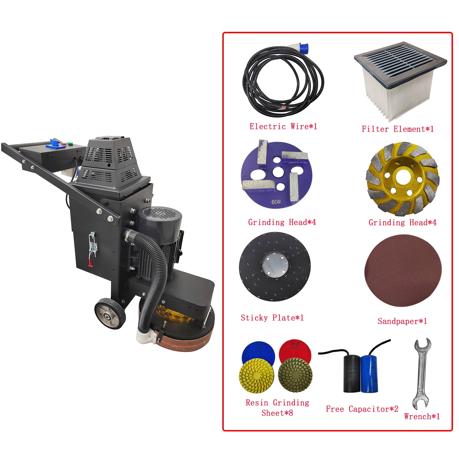 Hand-push Cement Ground Grinder Concrete Floor Polishing Machine Built ...