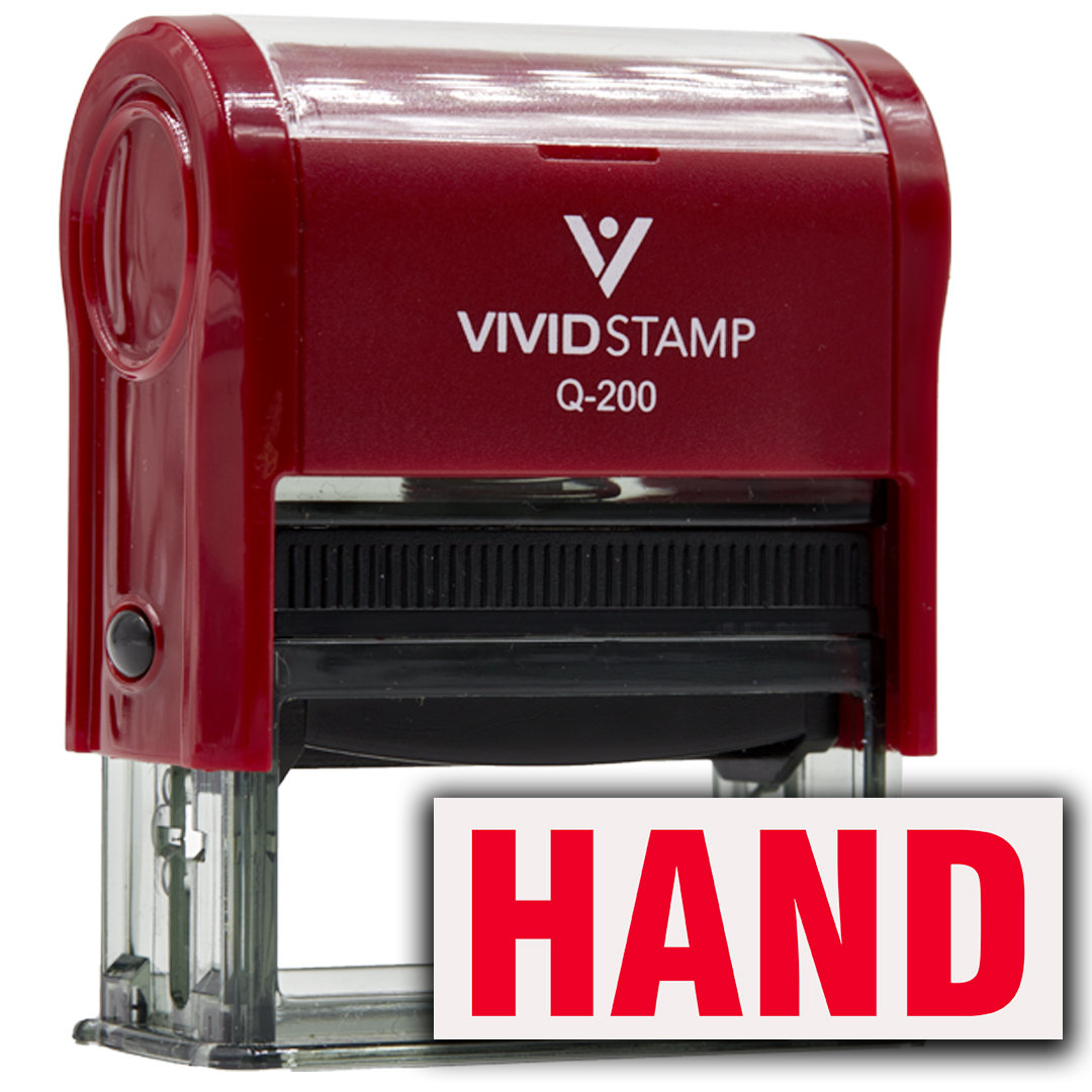 Hand stamp Self-Inking Office Rubber Stamp (Red Ink) - Q-200 - Walmart.com