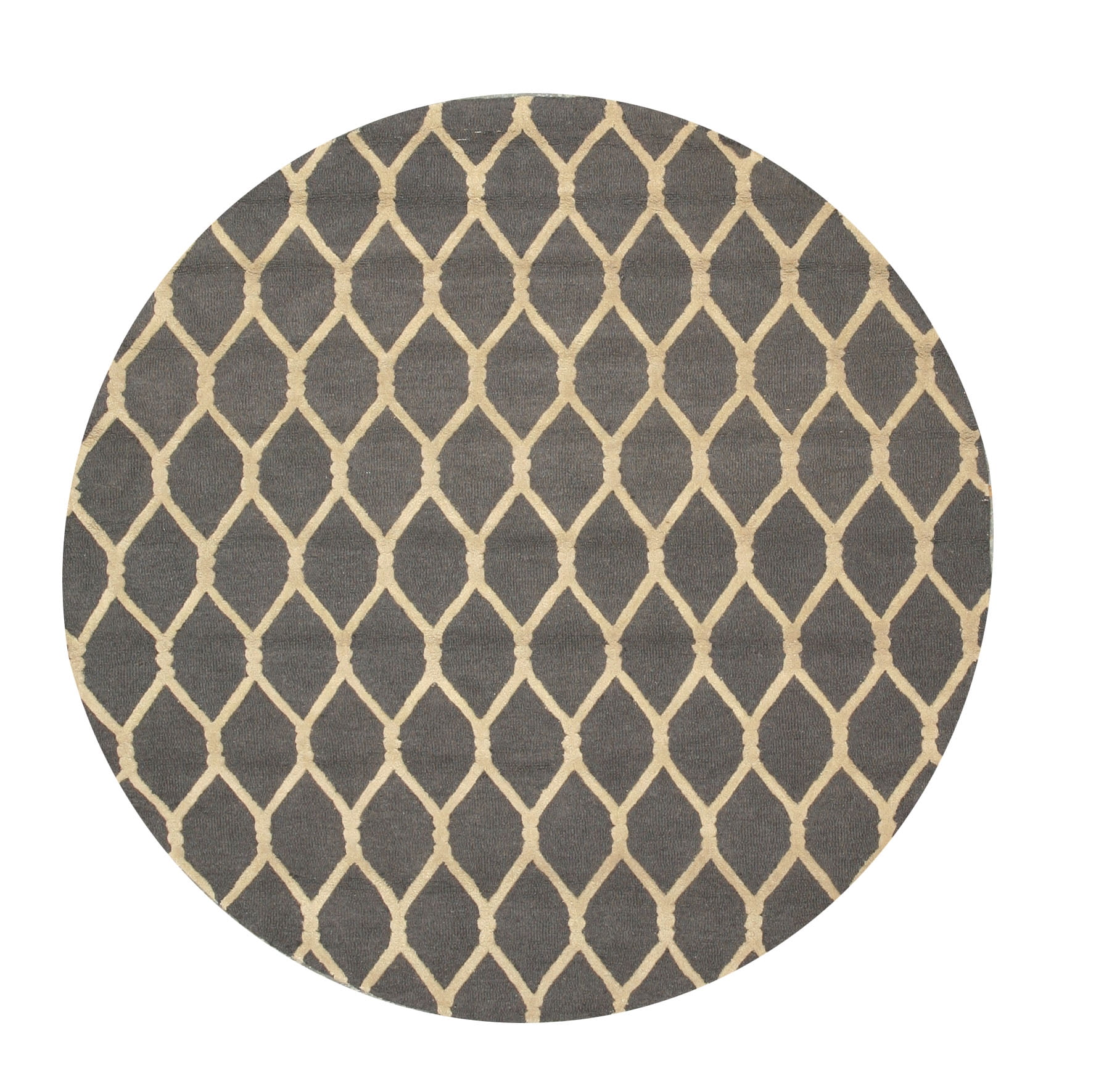 Hand-tufted Wool Gray Transitional Geometric Chain-Link Rug - Walmart.com