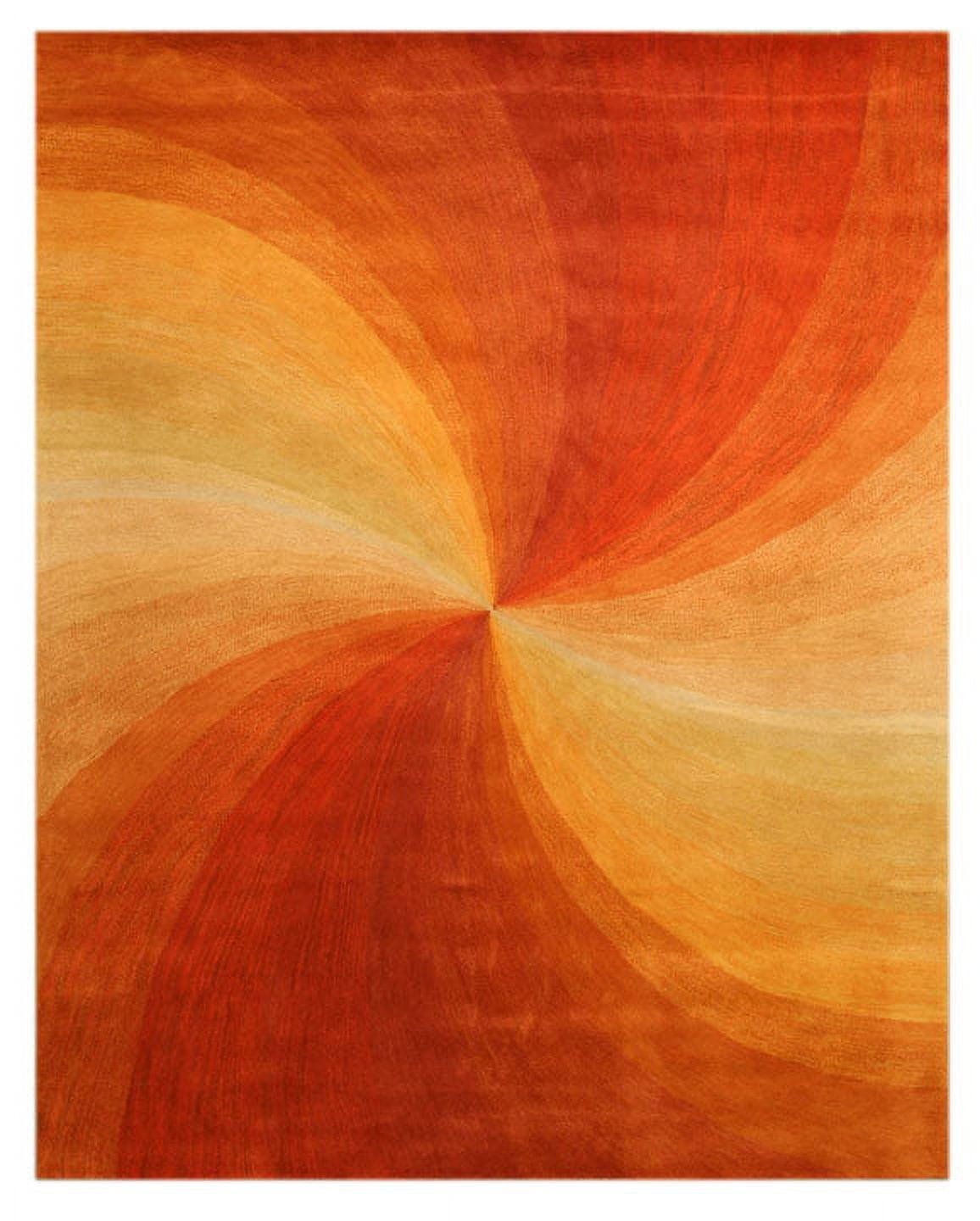Hand-tufted Wool Orange Contemporary Abstract Swirl Rug - Walmart.com