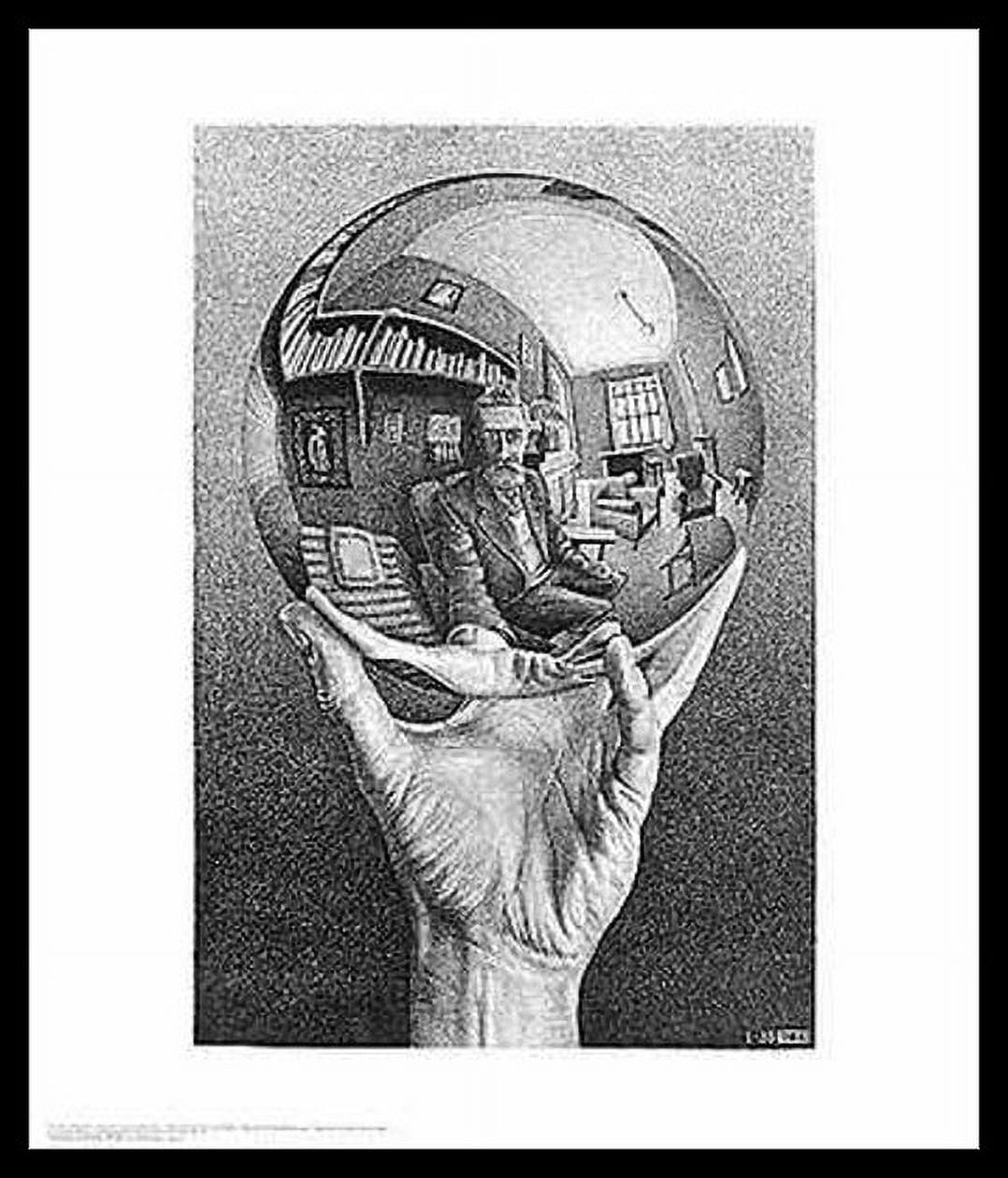 Hand with Sphere - M.C. Escher Laminated & Framed Poster (22 x 26 ...