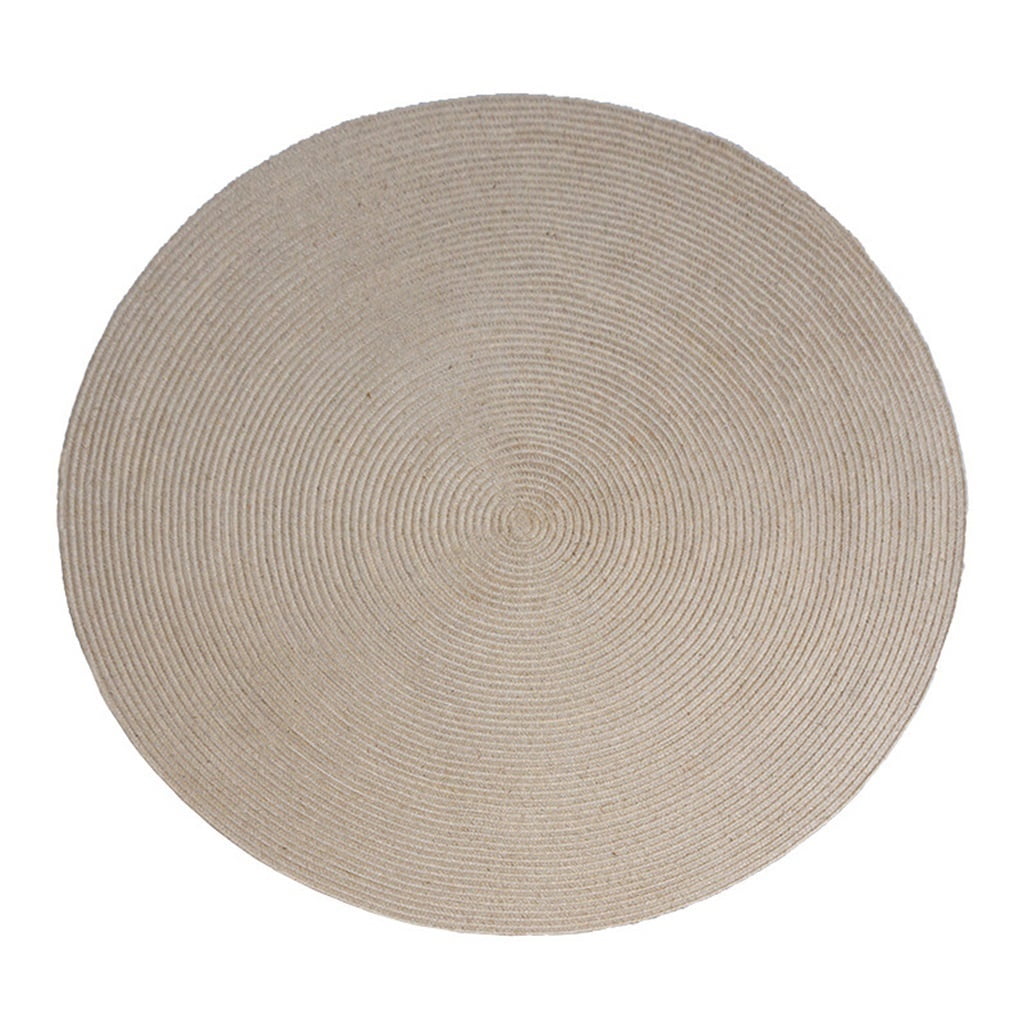 Hand-woven Jute Rugs, Round Carpet Balcony Living Room Coffee Table Mat ...