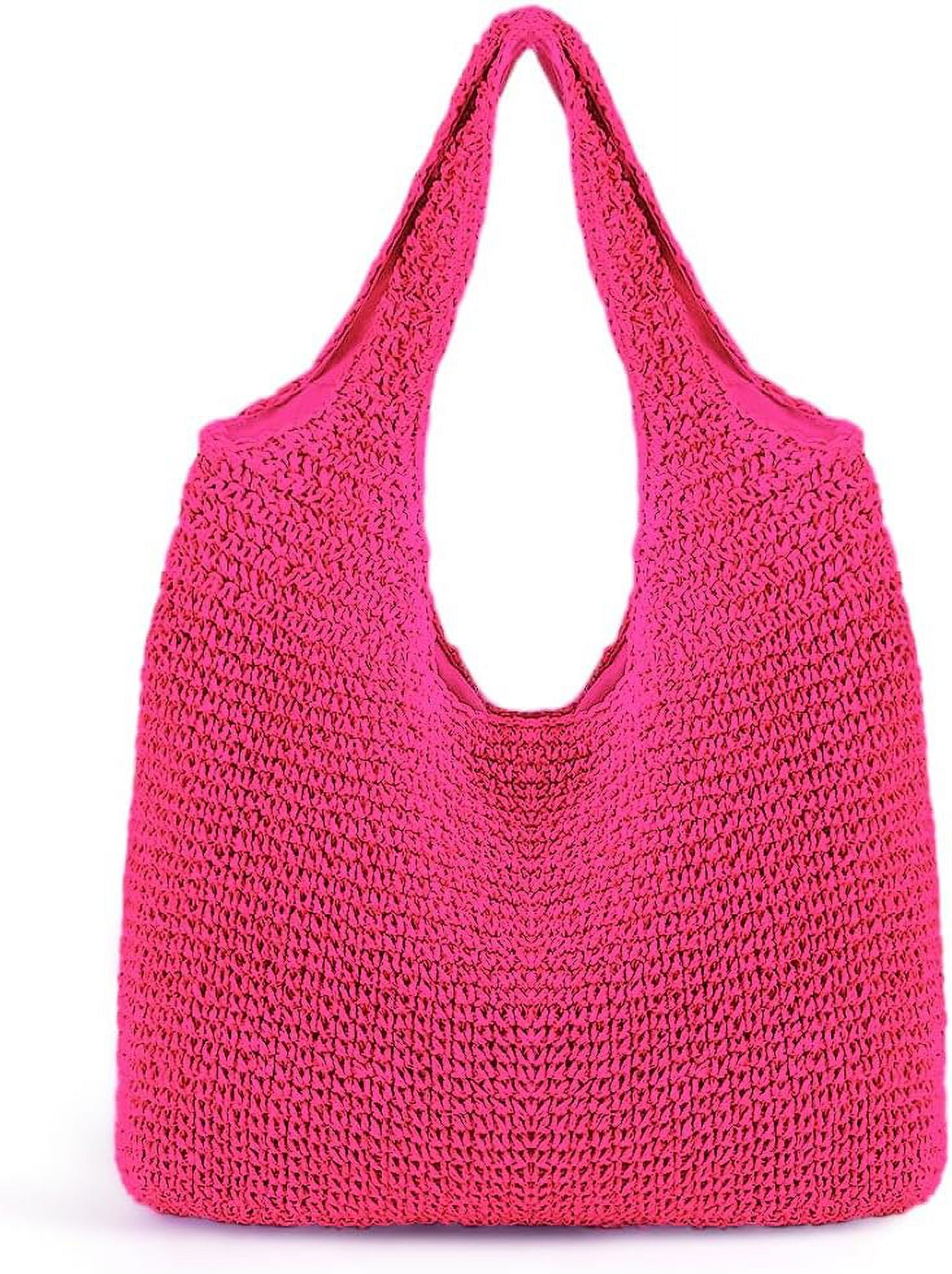 Hand-woven Soft Large Straw Shoulder Bag Boho Straw Handle Tote Retro ...