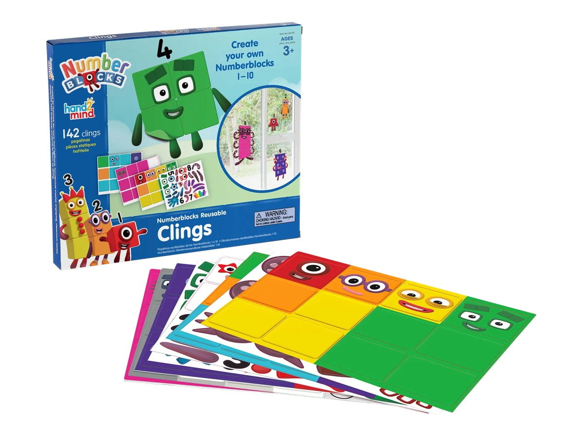 Hand2Mind Numberblocks Kids Skills Reusable Cling Stickers with Number ...