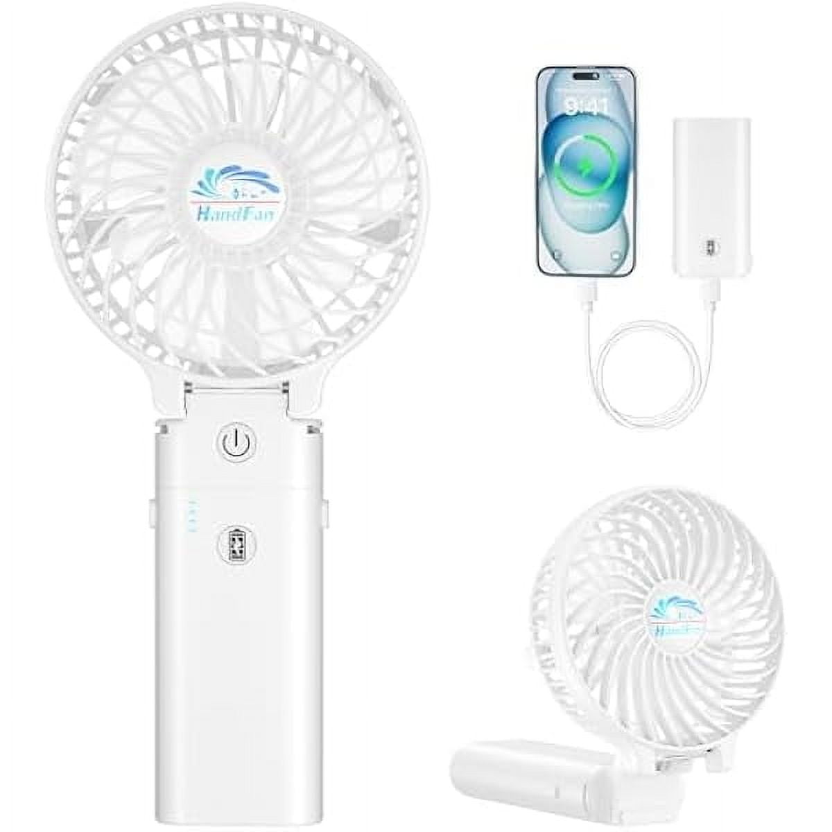 HandFan 5200mAh Portable Handheld Fan, Foldable Personal Fan, Battery ...