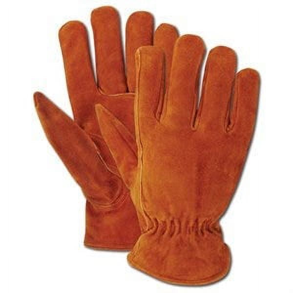 HandMaster TB441ETM Leather Work Gloves, Suede Cowhide, Lined, Men's ...