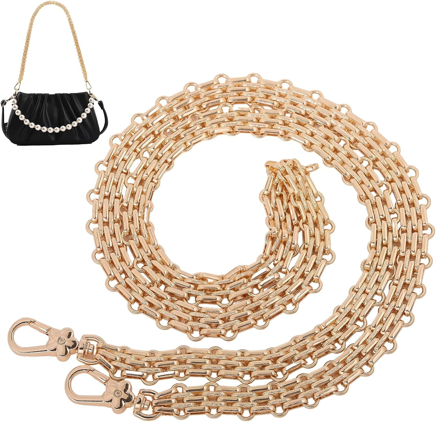 Handbag Metal Chain Gold Replacement Purse Chain with Buckles ...