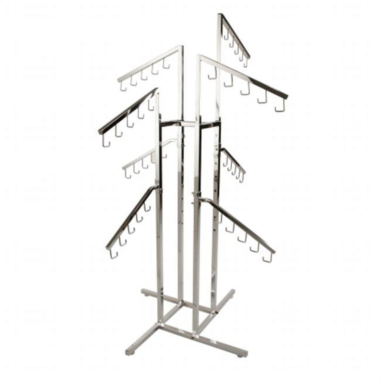 Handbag Rack – Heavy Duty Chrome 4 Way Rack, 8 Adjustable Height Slant ...