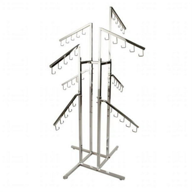Handbag Rack – Heavy Duty Chrome 4 Way Rack, 8 Adjustable Height Slant ...