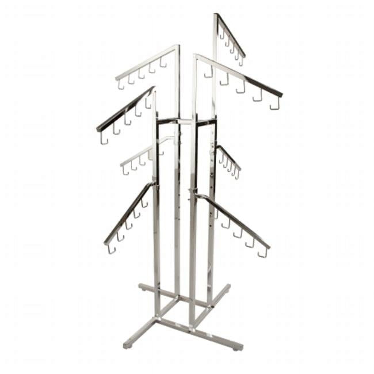 Handbag Rack Heavy Duty Chrome 4 Way Rack, 8 Adjustable Height Slant ...