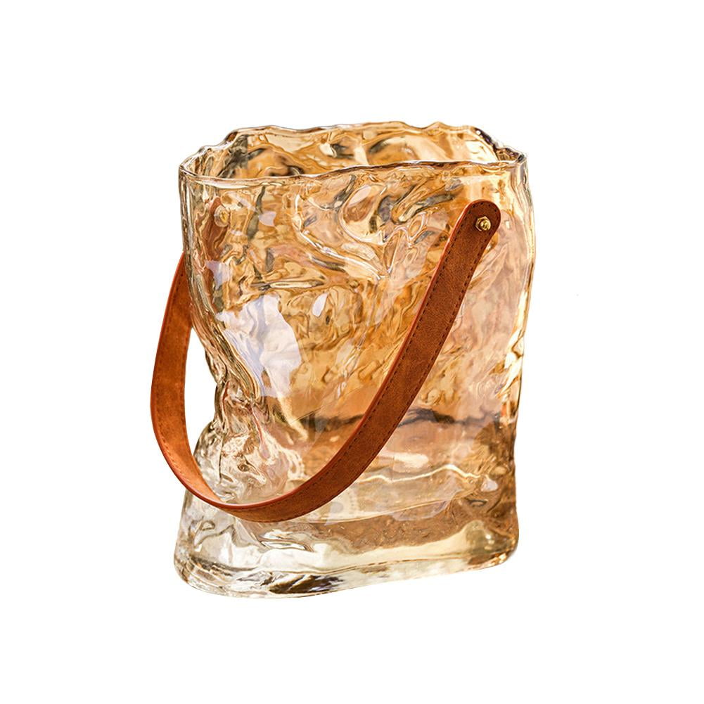 Handbag glass vase for Flowers, Clear Vases for Centerpieces, Bag Vase ...