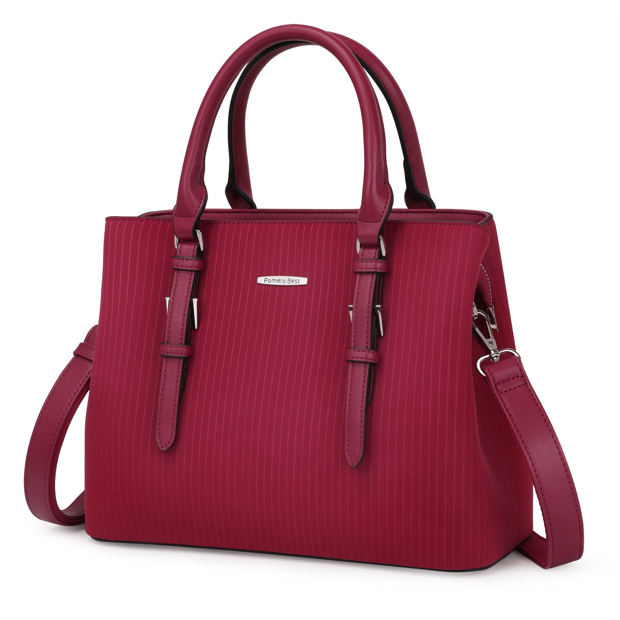 Handbags for Women with Multiple Internal Pockets and Embossed Stripe ...