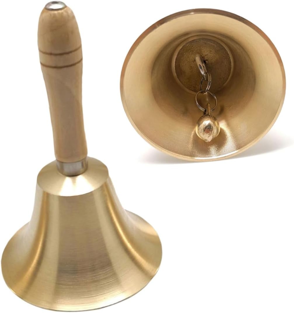 Handbell Desk Topper Decor Retro Decor Wooden Hand Bell Rattle Bell ...