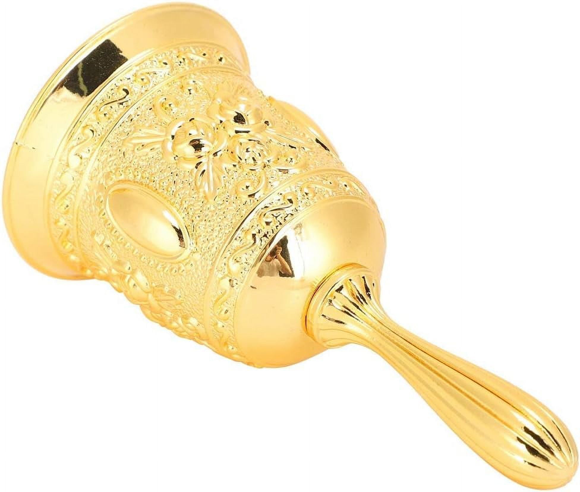 Classic Hand Bells Metal Crafts Zinc Alloy Loud Call Bell Golden for ...