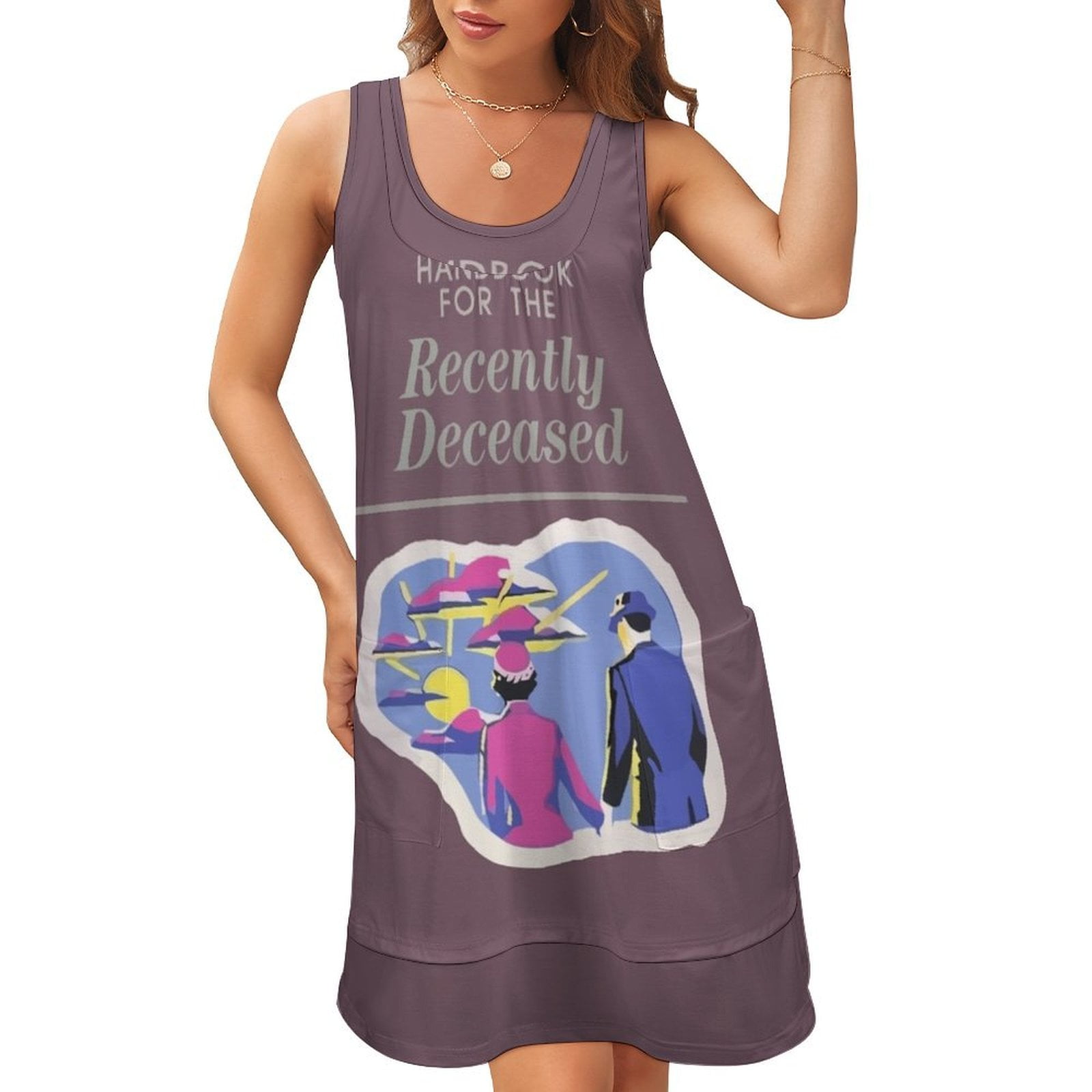 Handbook For The Recently Deceased Sleeveless U-Neck Fake Two Piece ...