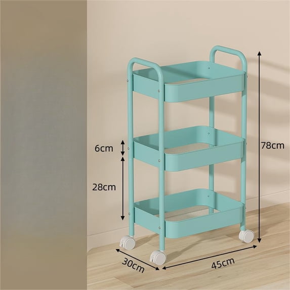 Handcart storage rack with double armrests and wheels, multi-level ...