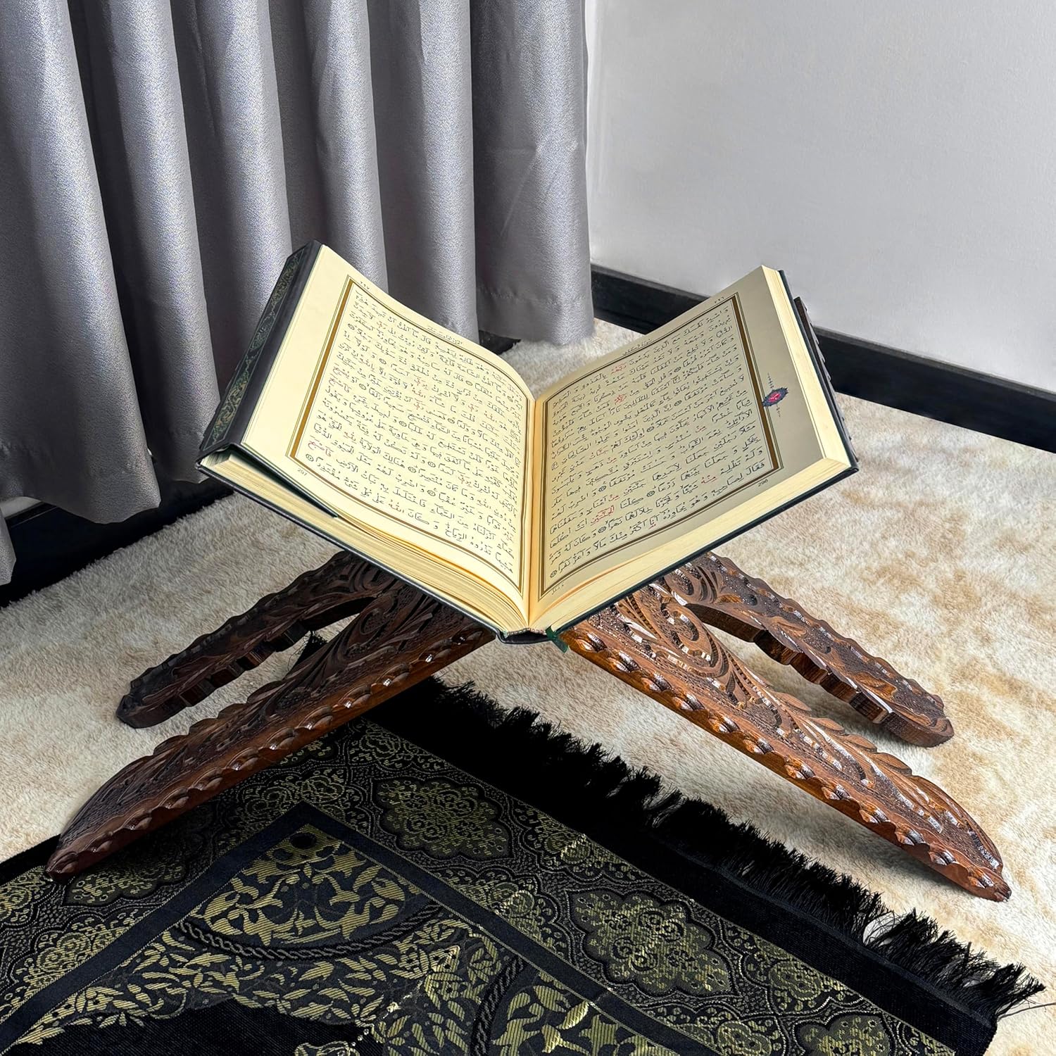 Handcarved Wooden Quran Stand, Islamic Home Decor, Pray Room Decoration ...