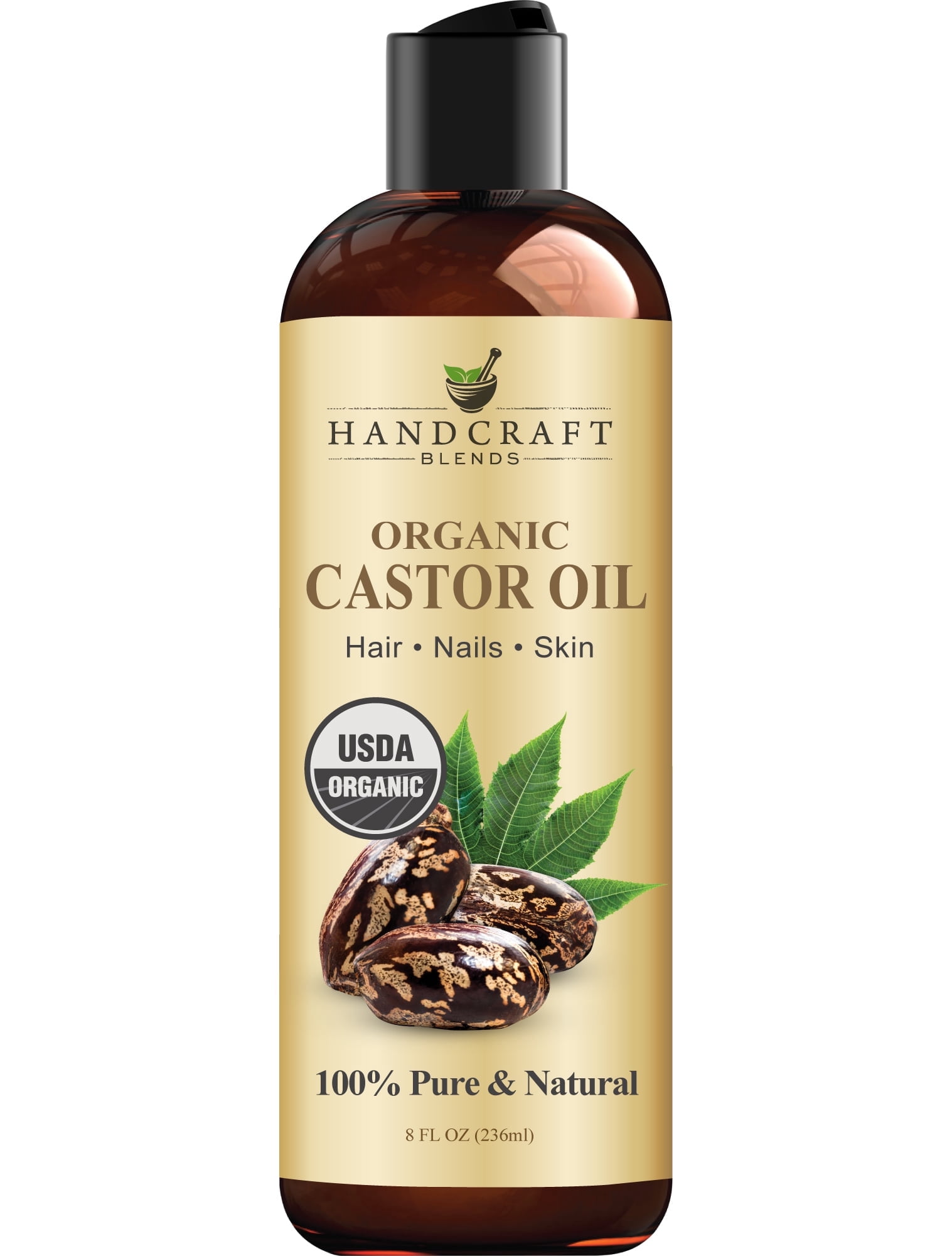 Handcraft Blends Organic Castor Oil for Hair, Eyelashes & Skin, 8 oz ...