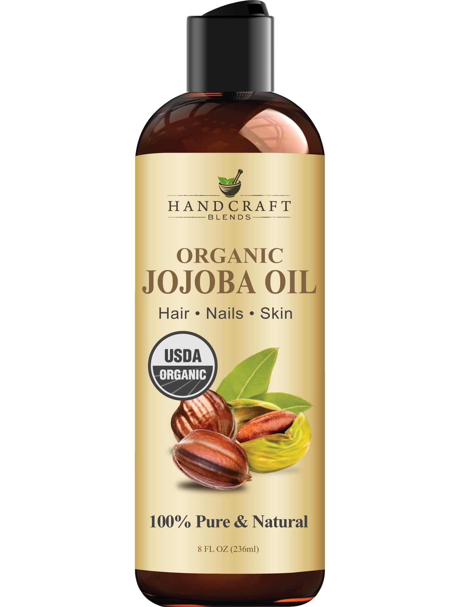 Handcraft Blends USDA Organic Jojoba Oil - Cold-Pressed 8 Fl Oz - 100% ...
