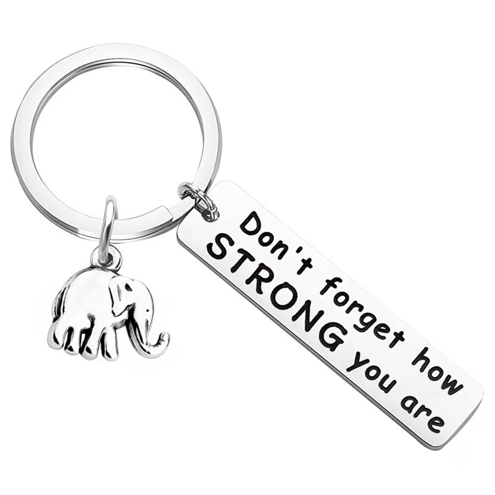 Handcraft Elephant Keychain With Inspirational Message Strength Wisdoms ...