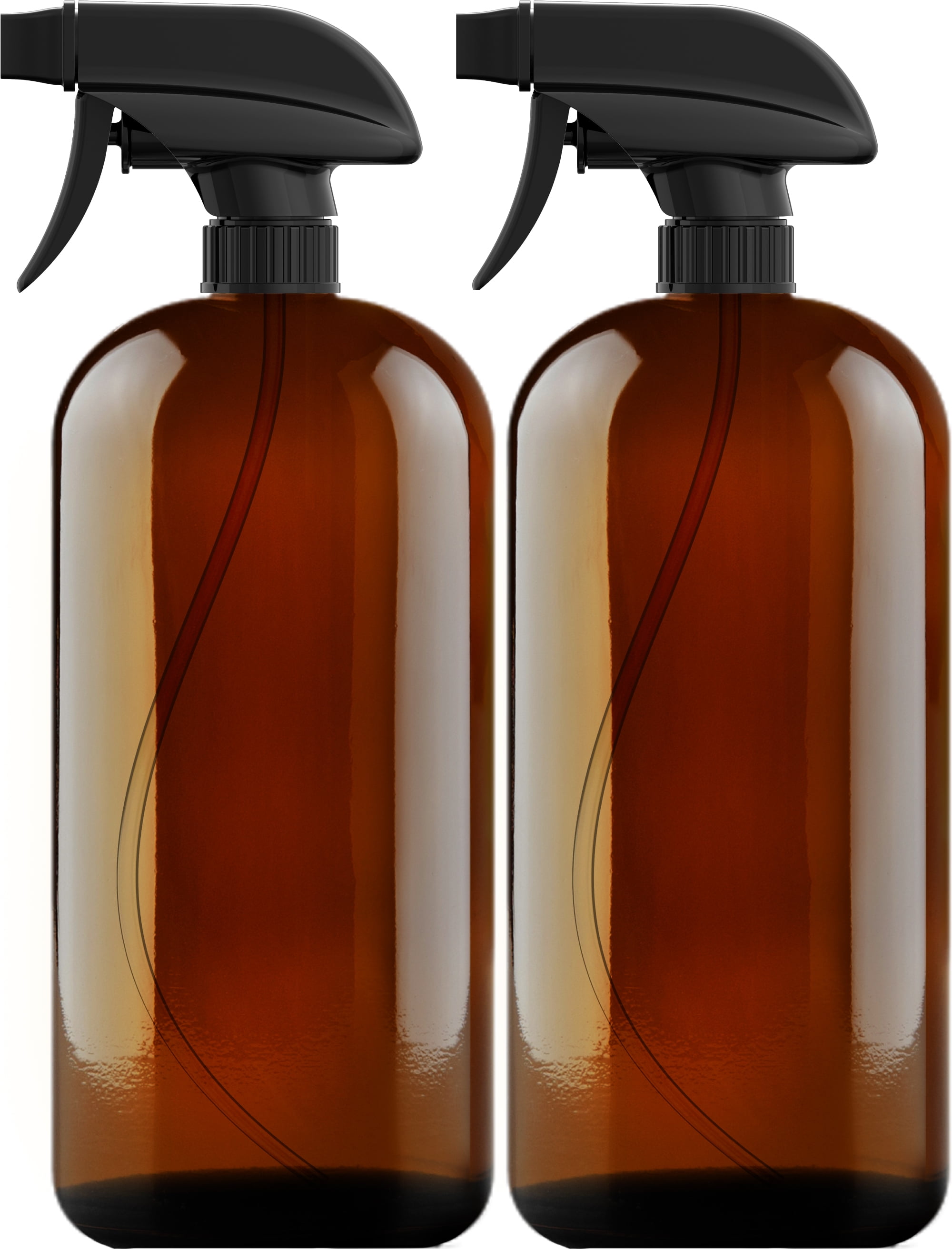 Handcraft Empty Amber Glass Spray Bottles – 16 oz Refillable Bottles ...