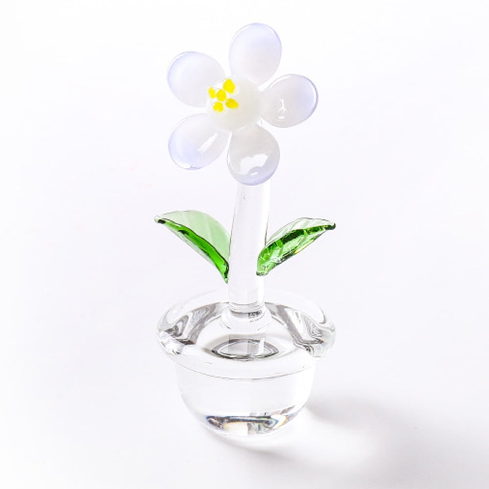 Handcraft Glass Blown Mini Cute Flowers Hand Blown Glass Art Figurines ...