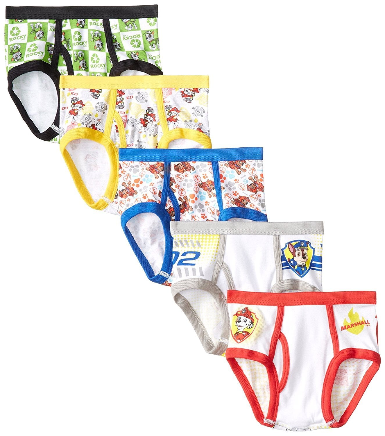 Handcraft Little Boys Paw Patrol Brief (Pack of 5), Assorted, 8 ...