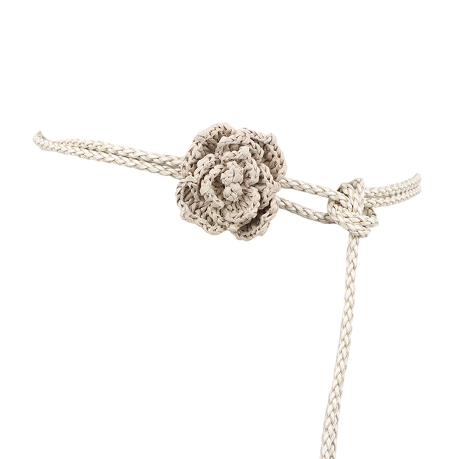 Handcraft Retro Flower Waist Rope Dress Waist Cord Soft PU Leather Belt ...