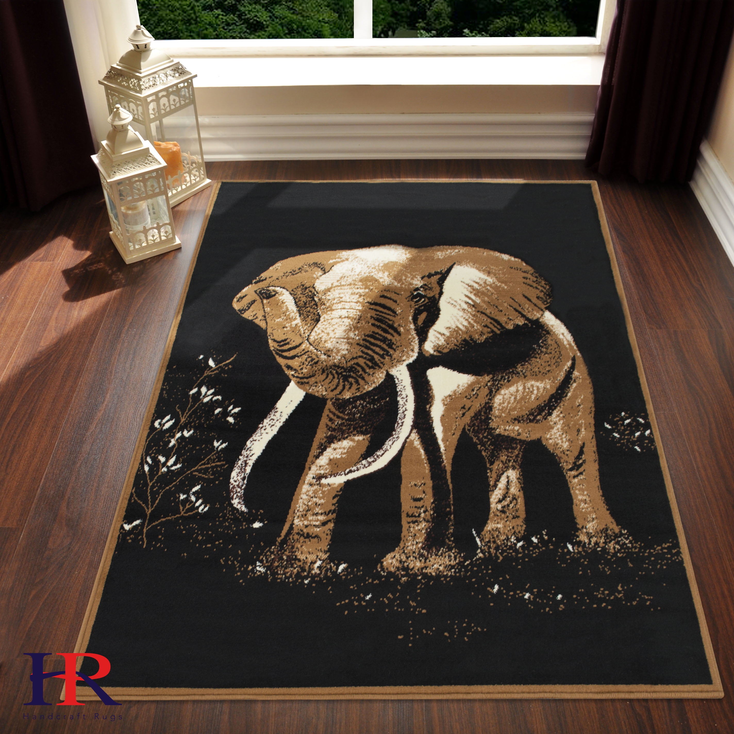 Handcraft Rugs-Animal Print Rugs for cabin and Lodge with Elephant ...
