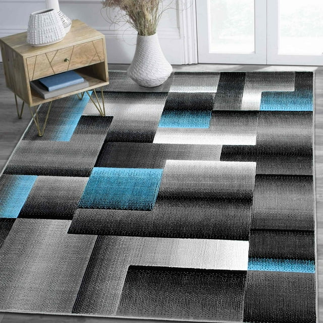 Handcraft Rugs Contemporary Abstract Geometric Modern Squares Pattern ...
