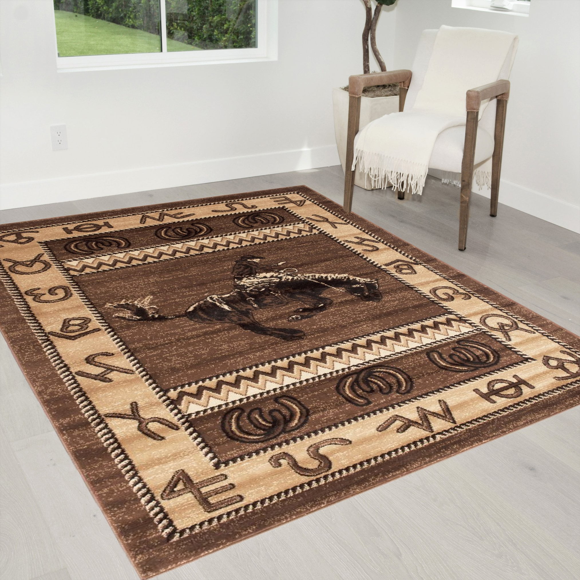 Handcraft Rugs Cabin Rug Lodge, Cabin Nature and Animals Area Rug ...