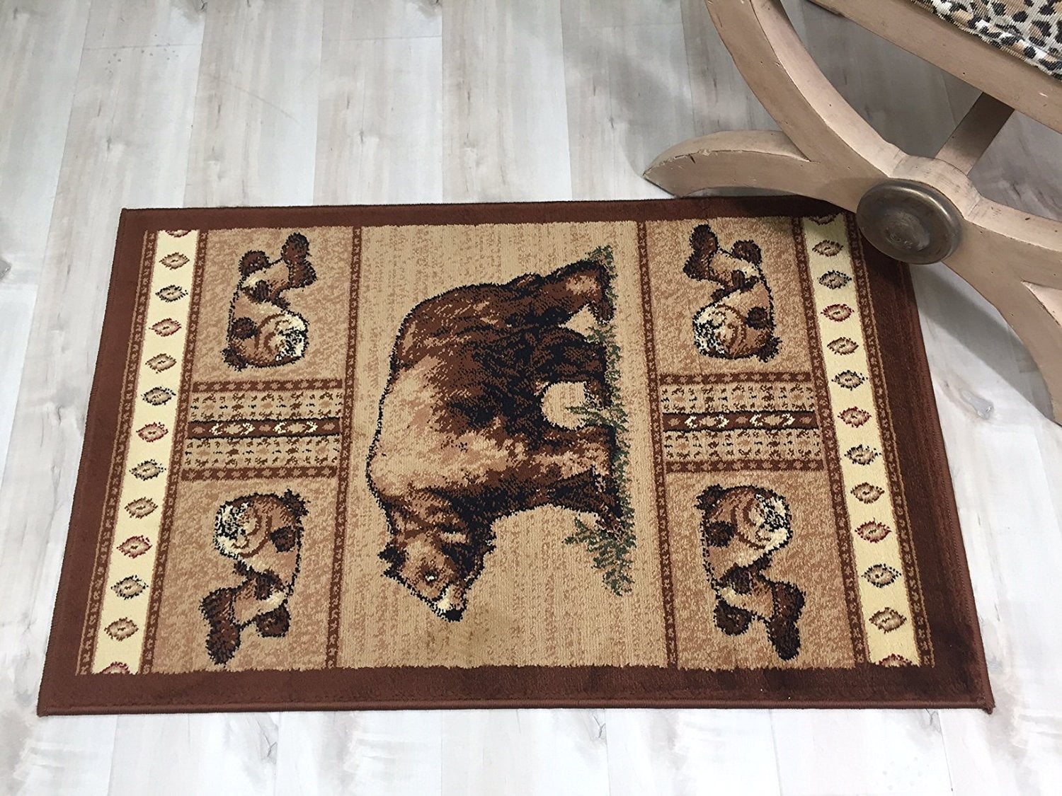 Handcraft Rugs Cabin Rug Lodge, Cabin Nature and Animals Area Rug ...