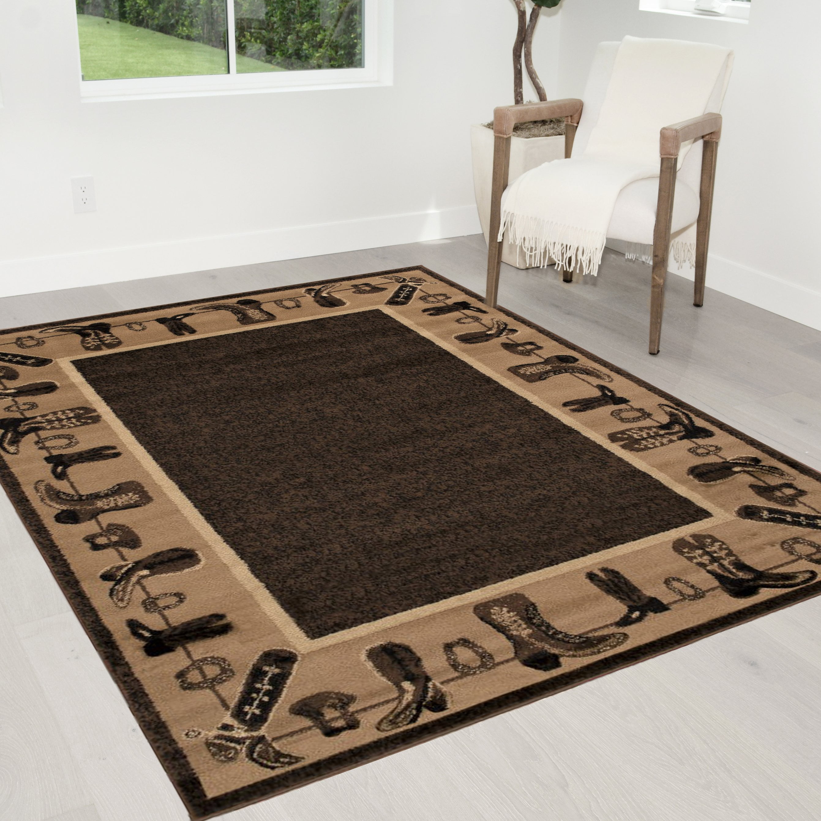 Handcraft Rugs Cabin Rug Lodge, Cabin Nature and Animals Area Rug ...