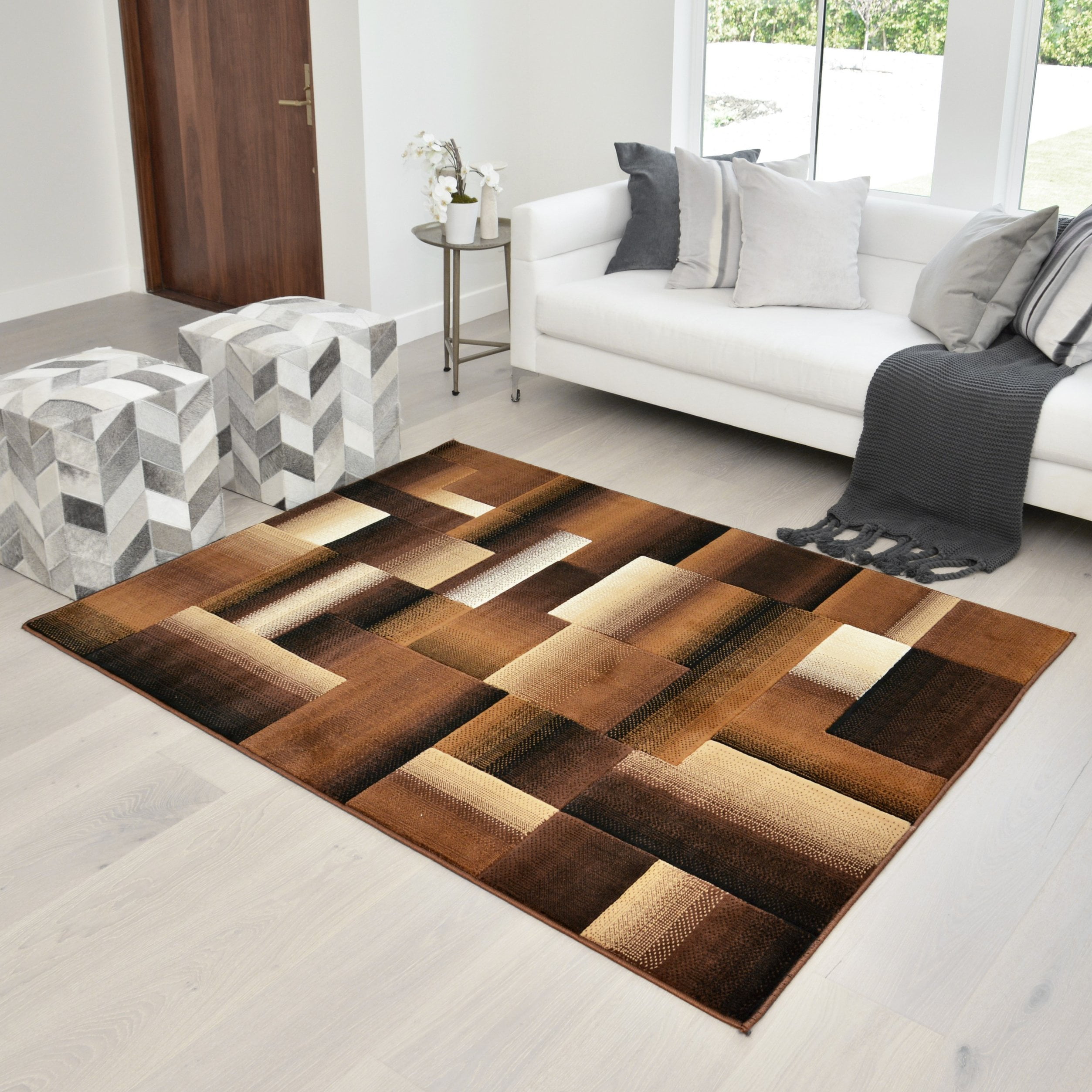 Handcraft Rugs Modern Abstract Geometric Squares Pattern Area Rug ...