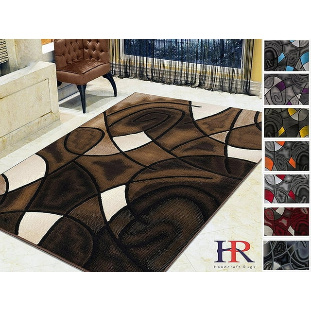 Handcraft Rugs - Chocolate Brown/Beige/Mocha/Black/Abstract Area Rug ...