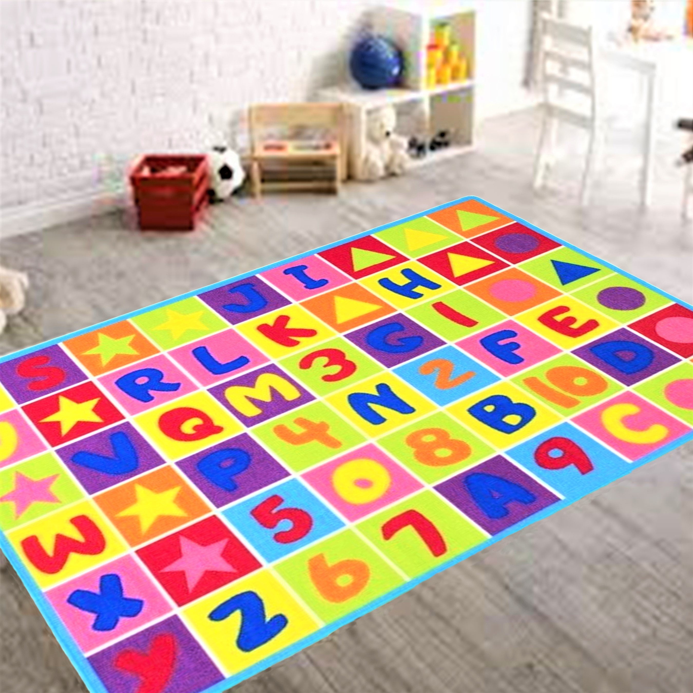 Handcraft Rugs 8x10 ft Alphabet Playmat, Non-Slip Educational Puzzle ...