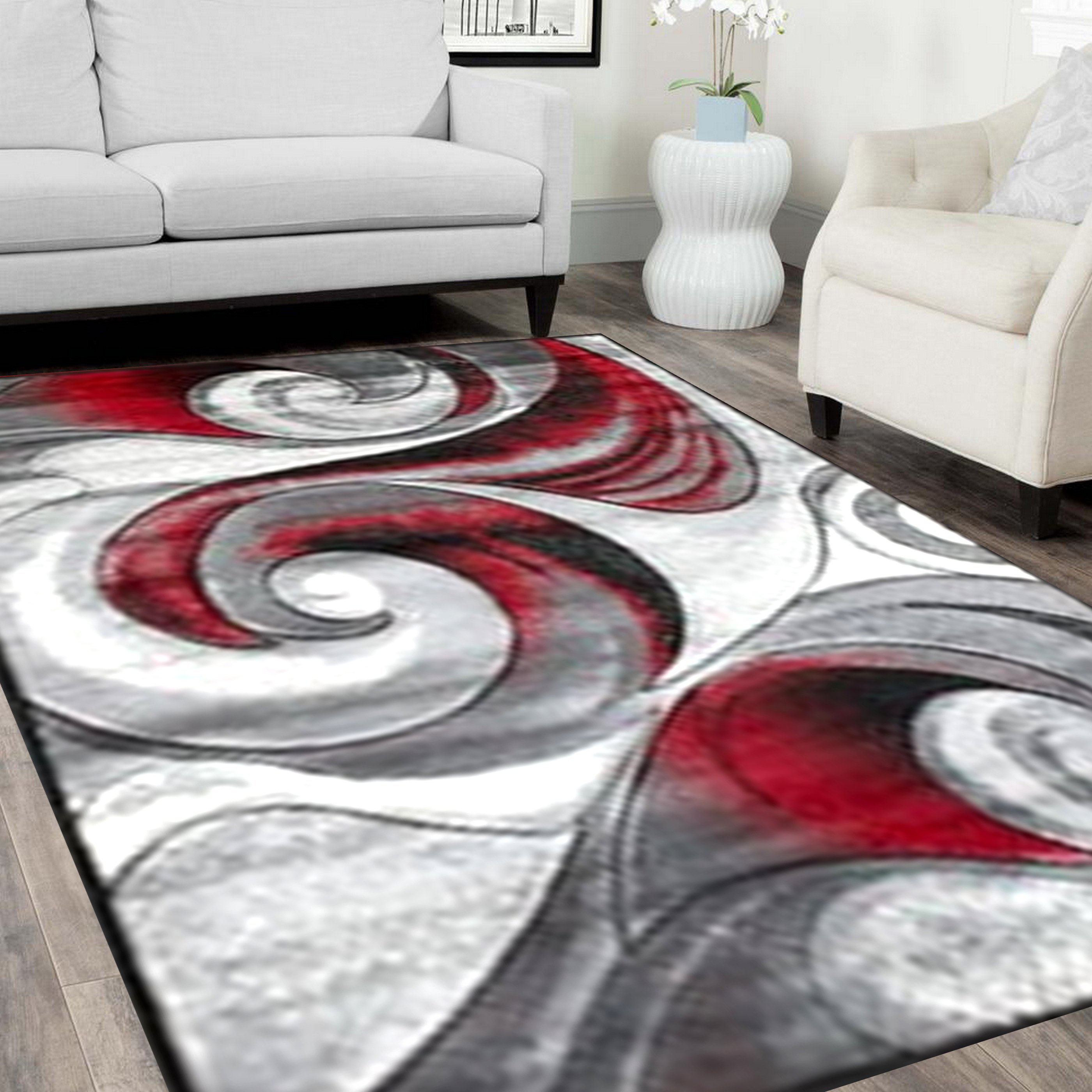Handcraft Rugs HR Swirls Abstract Design Modern Contemporary Hand ...