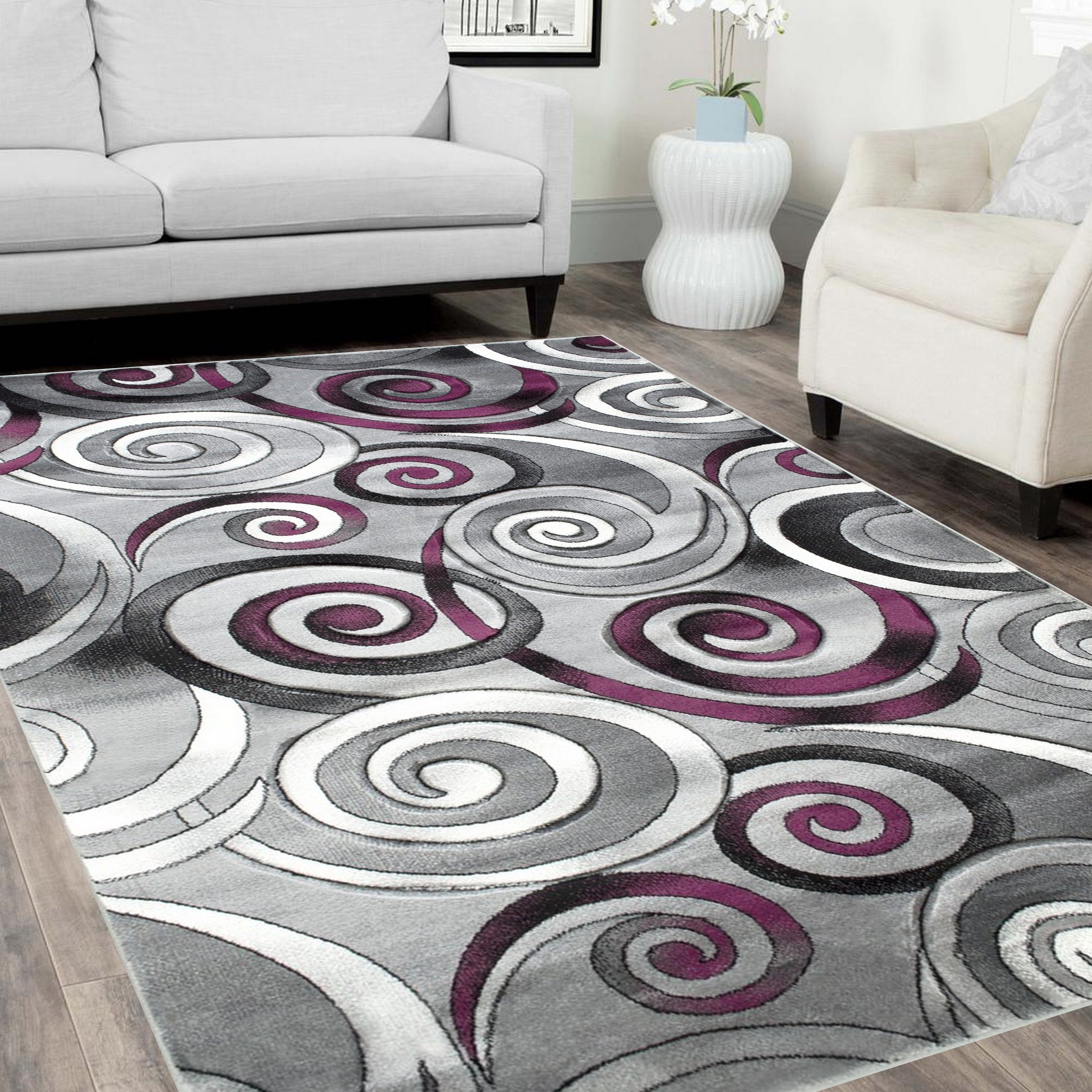 Handcraft Rugs - Blue/Gray/Silver/Black/Abstract Area Rug Modern ...