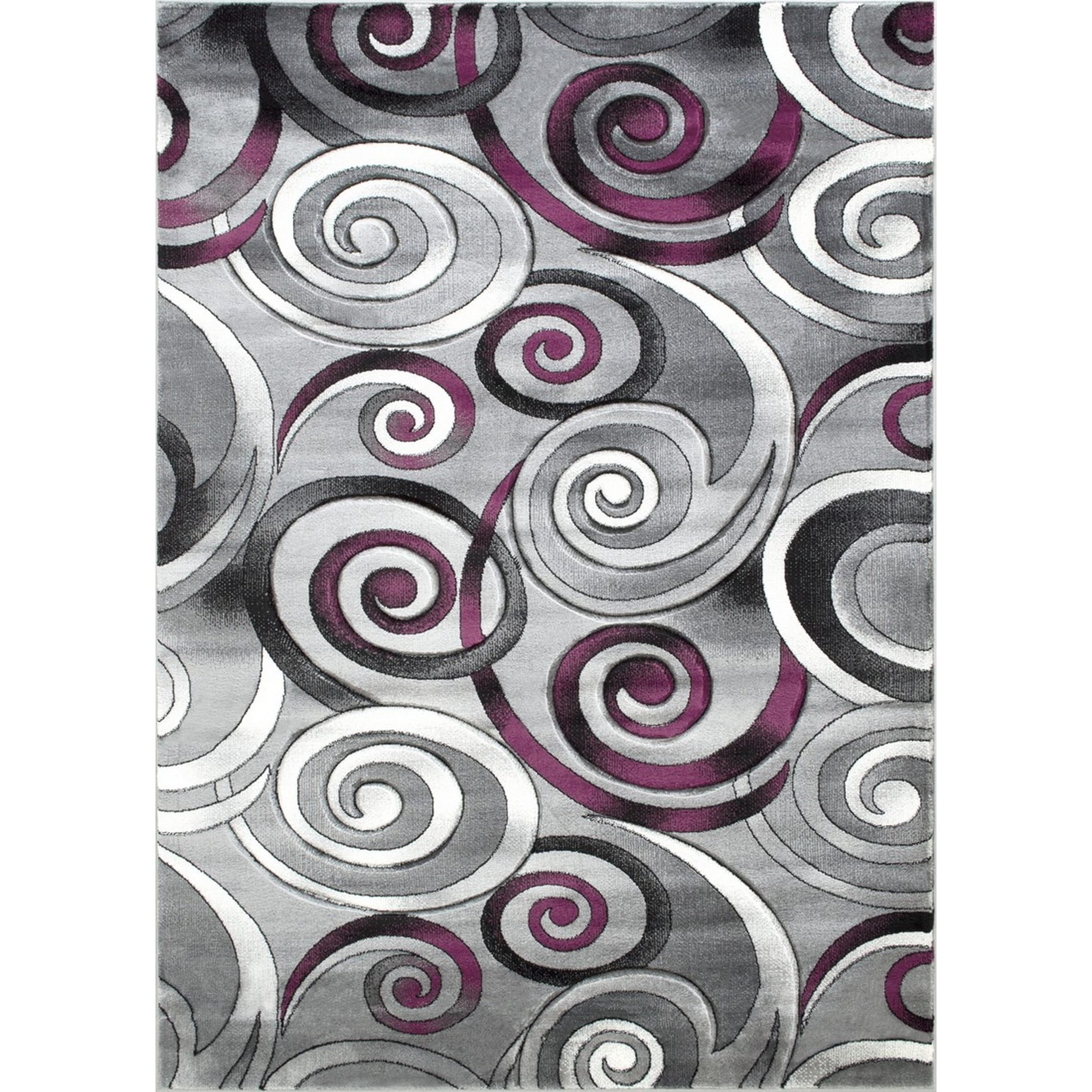 Handcraft Rugs-Spiral/Swirls Modern Contemporary Hand Carved Area Rug ...