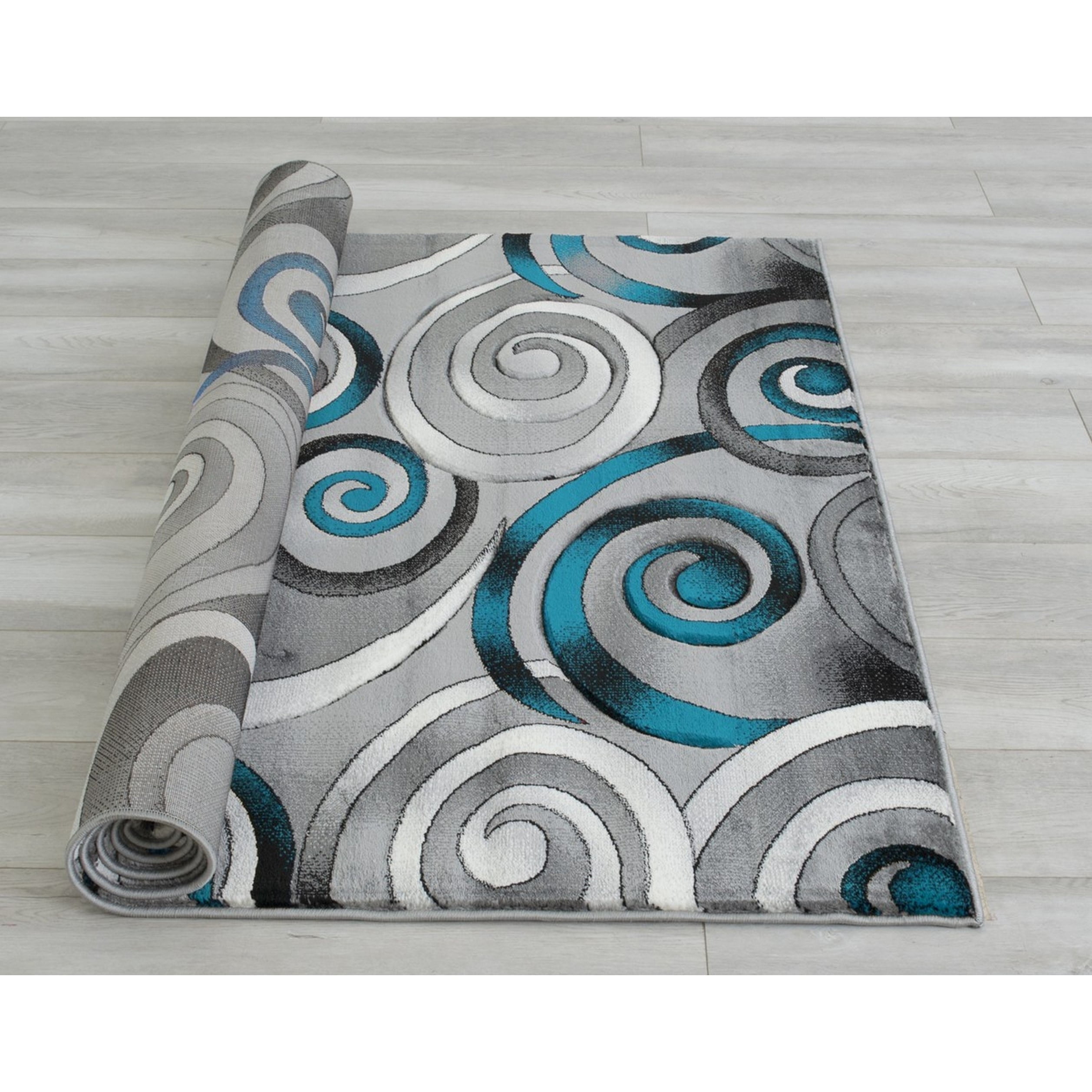 Handcraft Rugs-Spiral/Swirls Modern Contemporary Hand Carved Area Rug ...