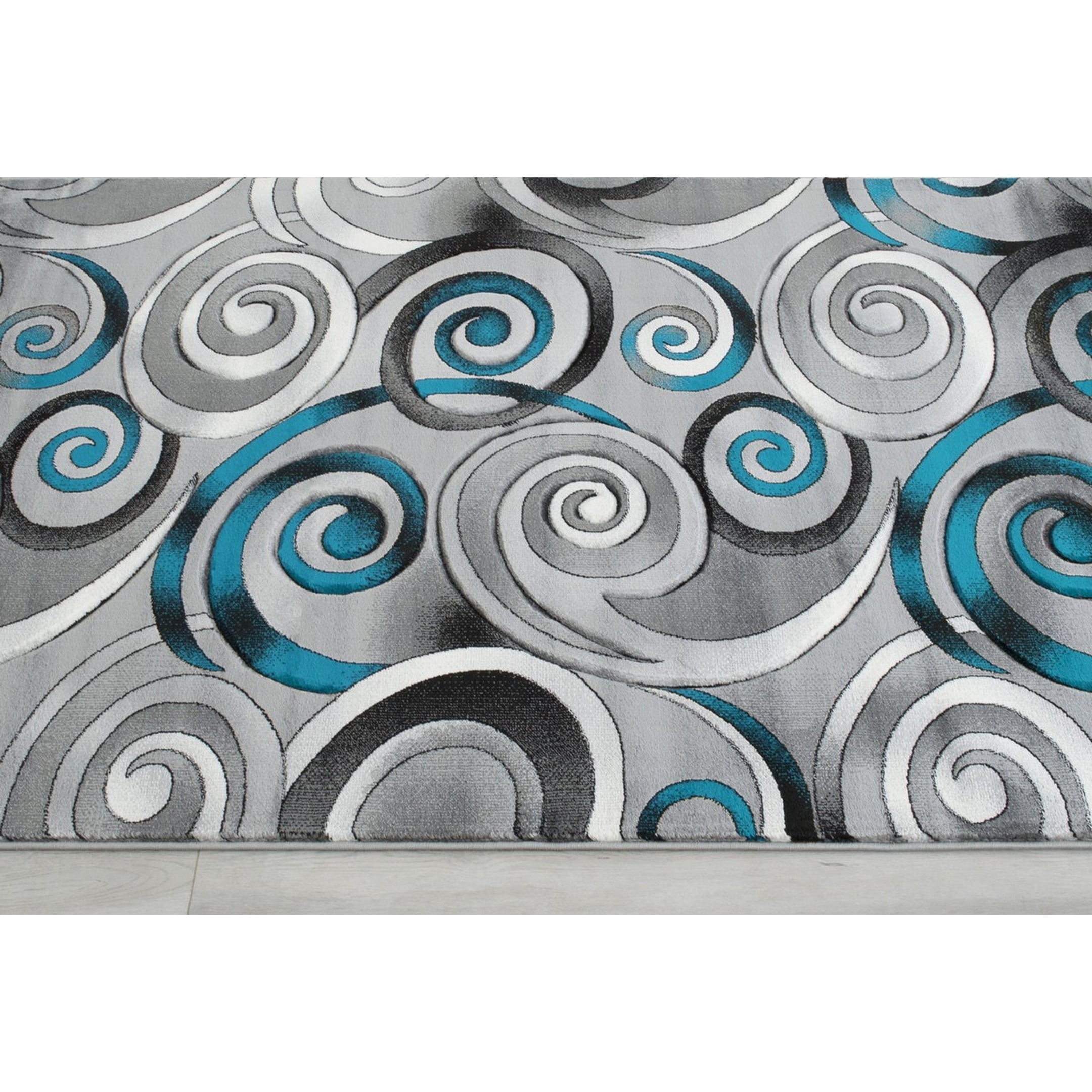 Handcraft Rugs-Spiral/Swirls Modern Contemporary Hand Carved Area Rug ...