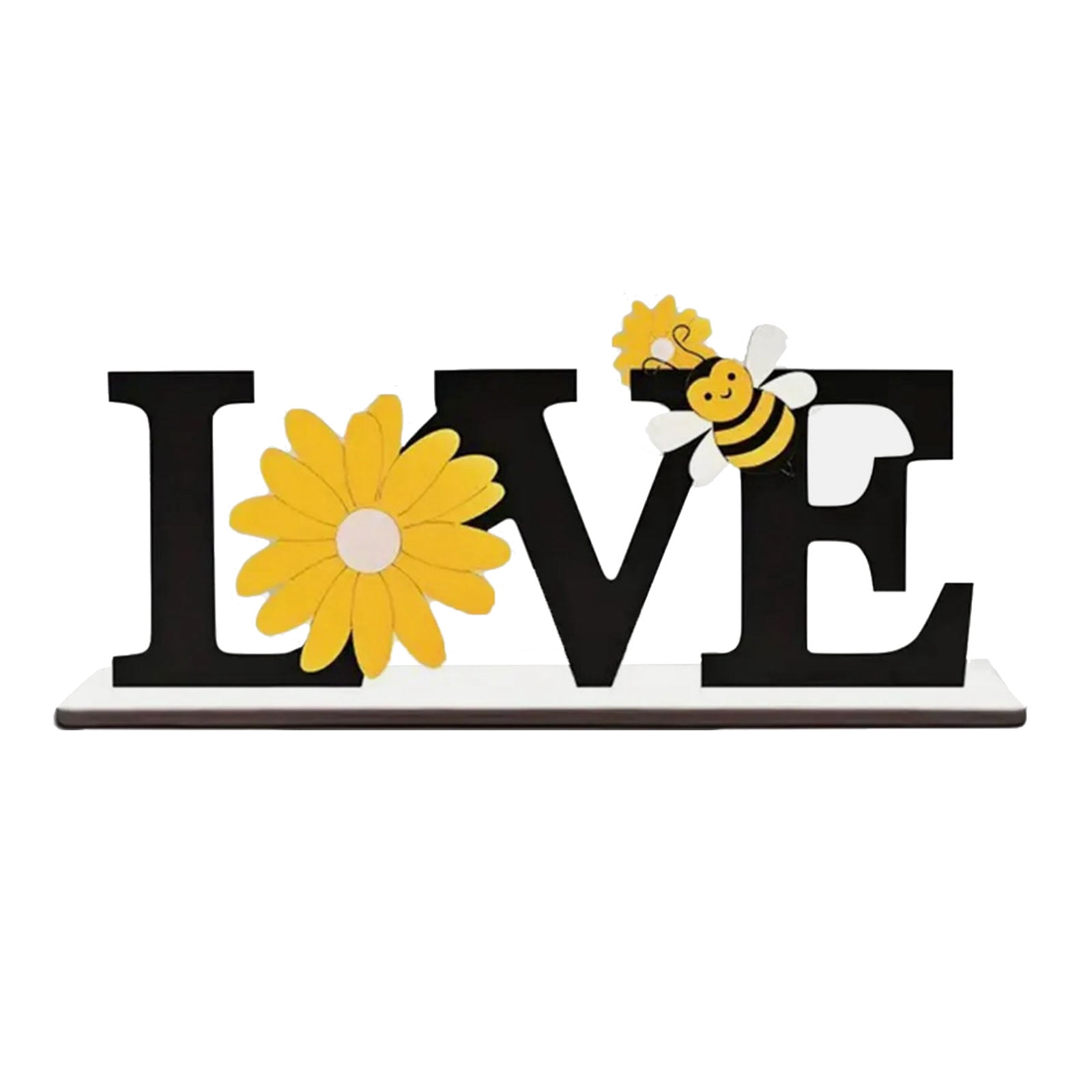 Handcraft Wooden Love Letter Sign with Bees and Sunflowers Design for ...