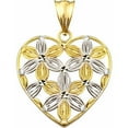 Handcrafted 10kt Gold Floral Heart Charm Pendant - Walmart.com